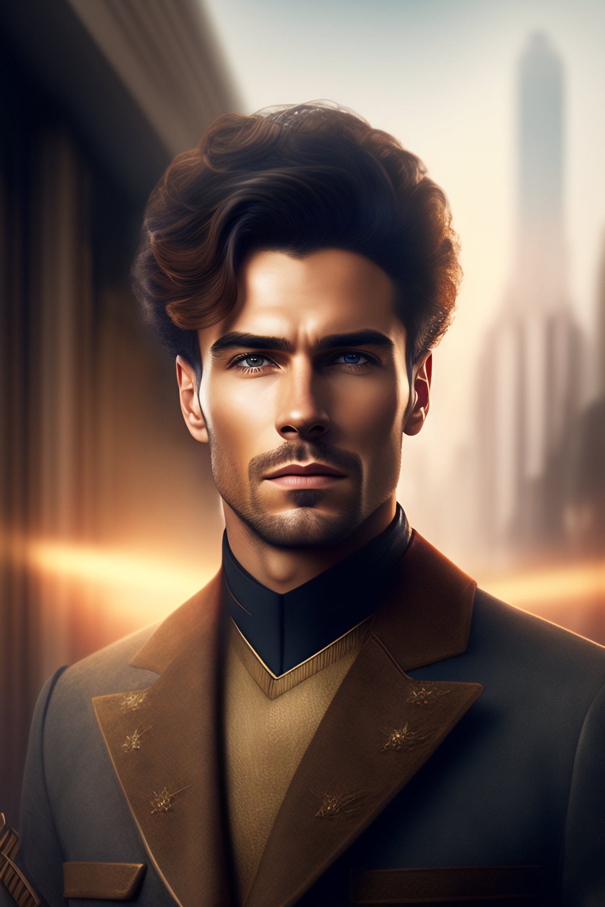 Lexica - Portrait of a man from the future with love in his eyes ...