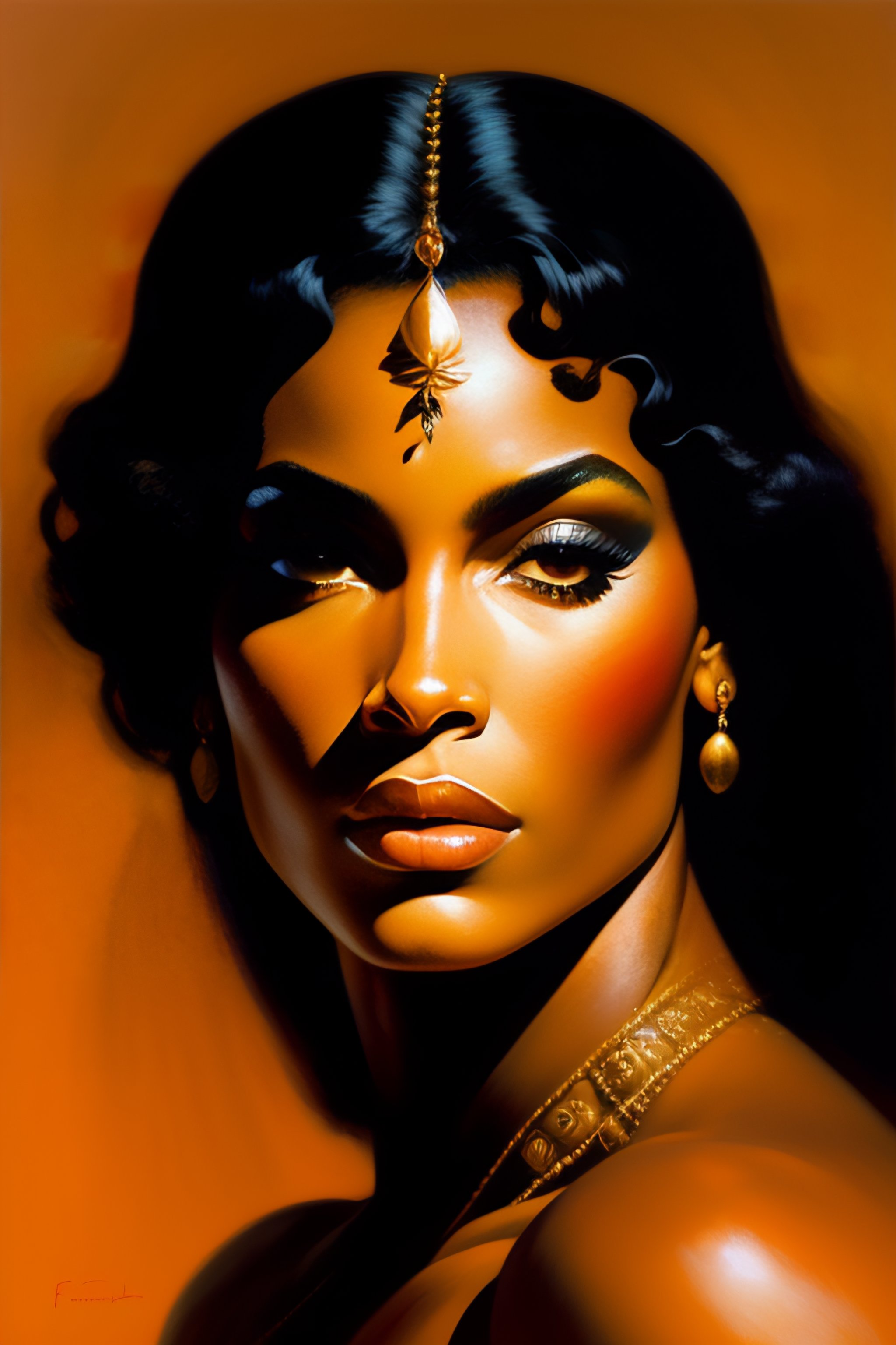 Lexica - A close up portrait of amazon, by frank frazetta, digital ...