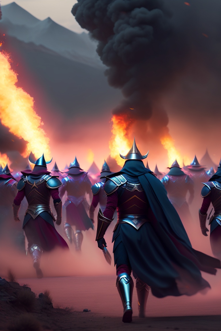 Lexica - A cinematic and epic scene of the battle between the 1,000 ...