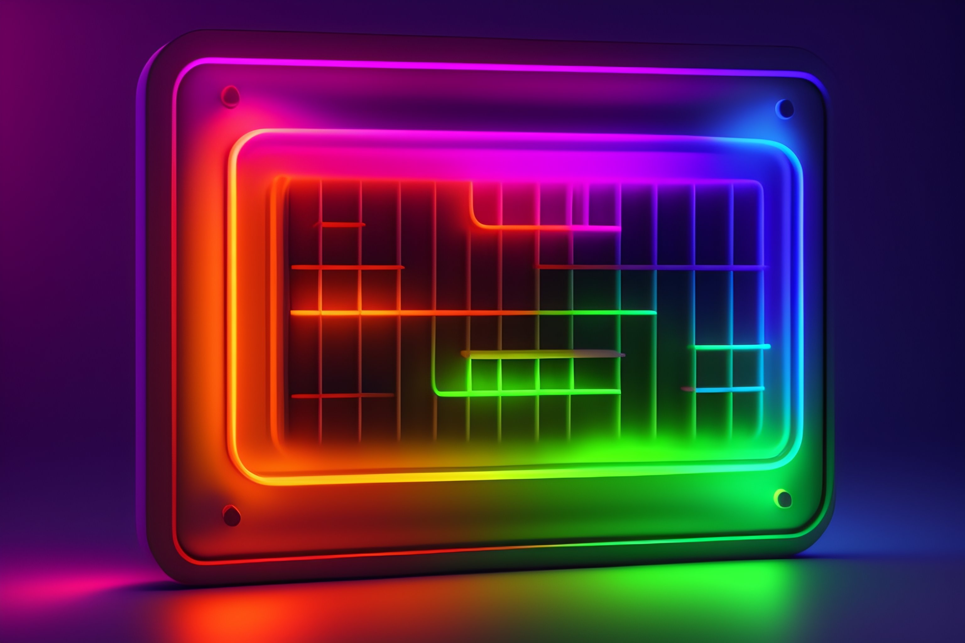 Lexica - Epic neon soundboard, 3D octane render