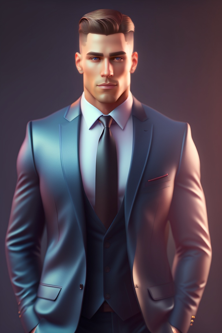 Lexica - A handsome realistic man in a business suit diffused lighting ...