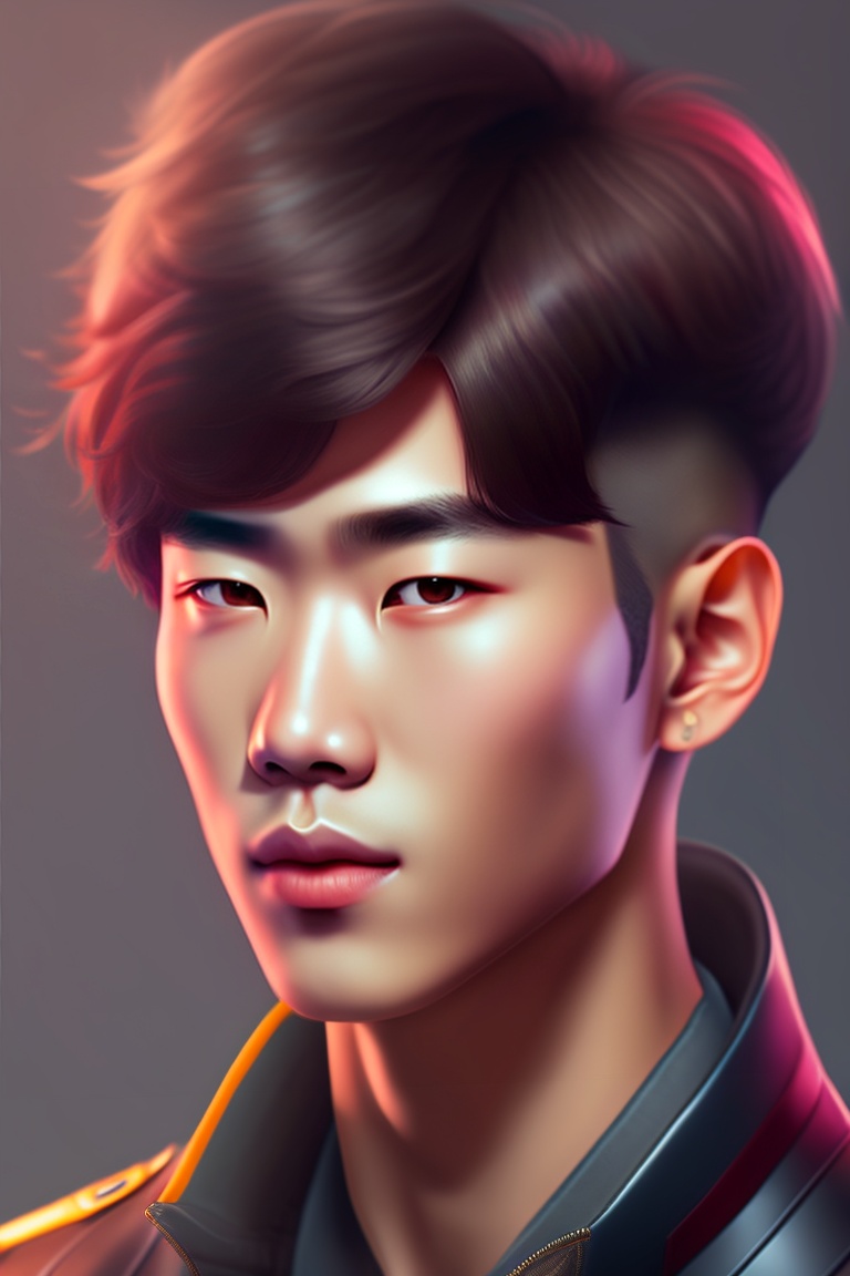 Lexica - Portrait of a handsome kpop idol, hd 8k, simple colours