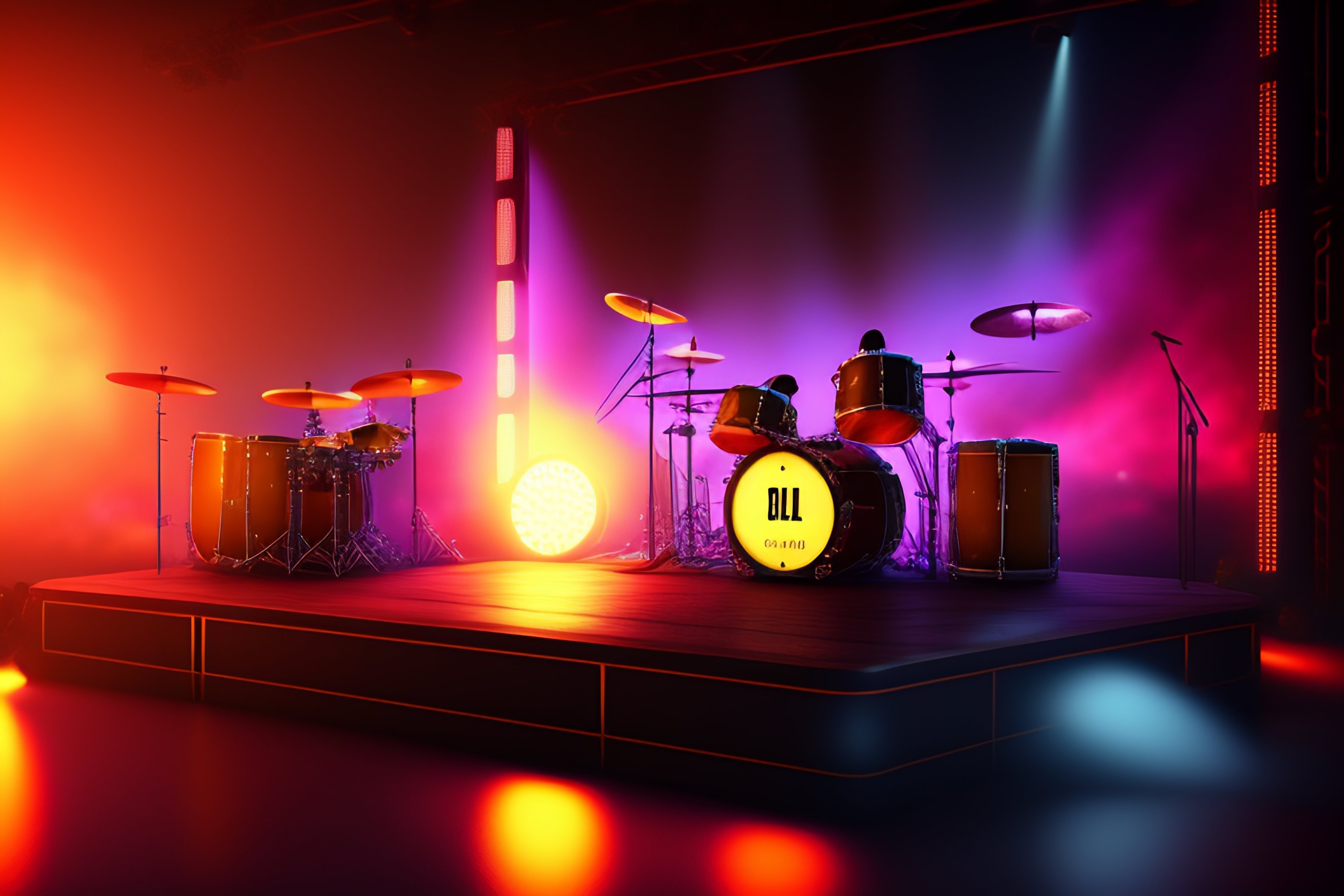 Lexica - Epic live rock and roll band, 3D octane render