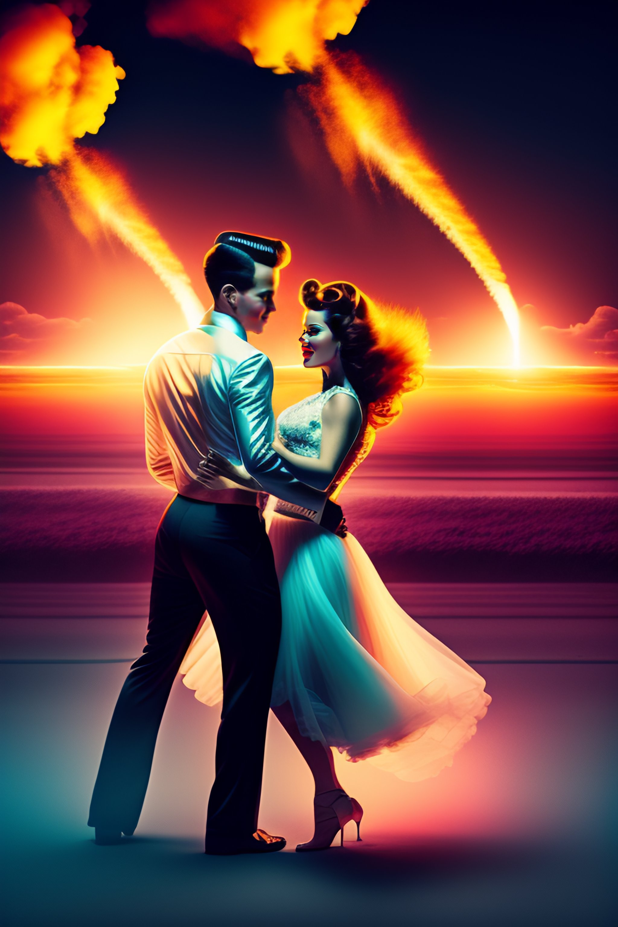 Lexica - Young rocker couple from the 50s dancing rock and roll with ...