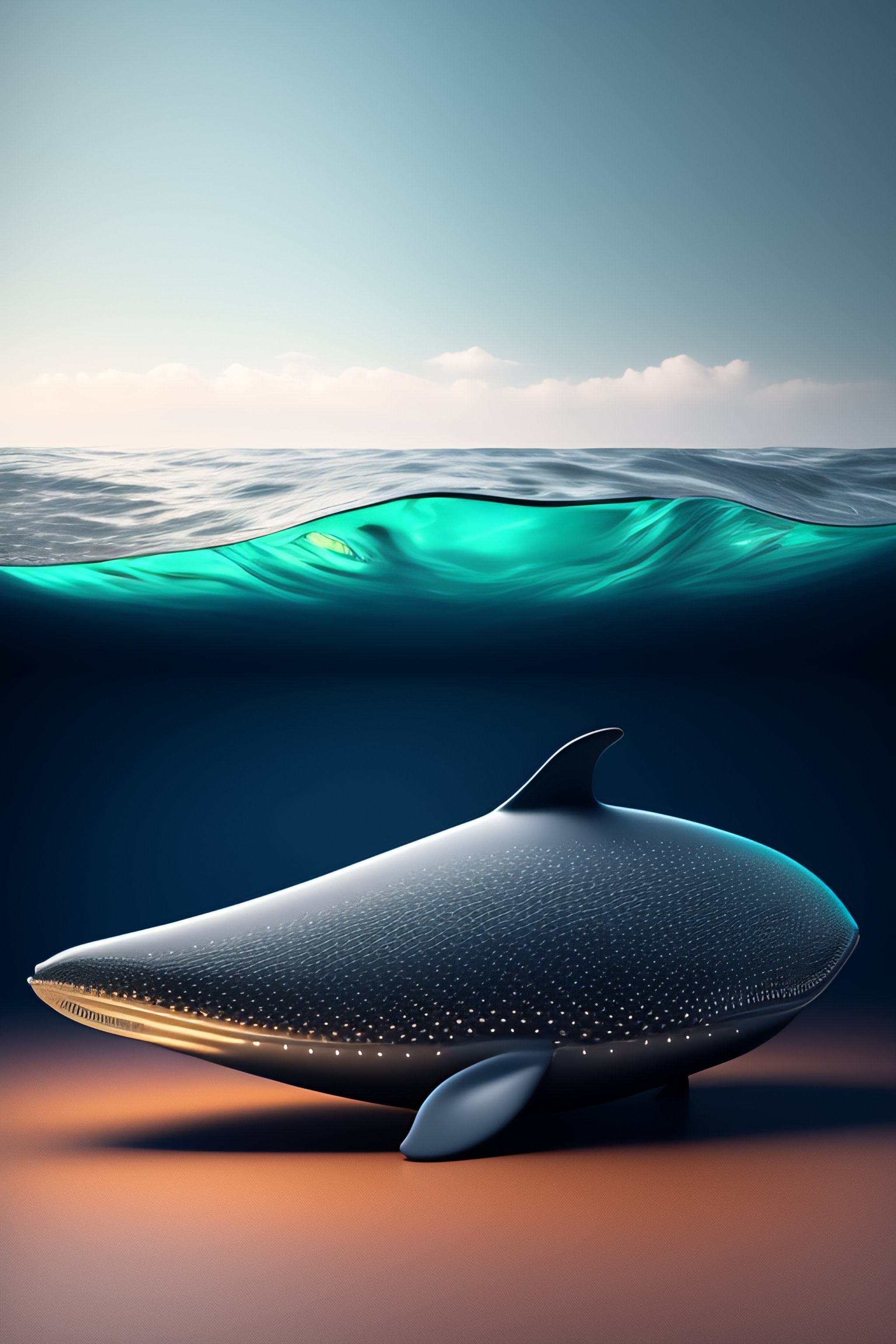 Lexica - Whale made out of more whales, 8k, centered, render 3d