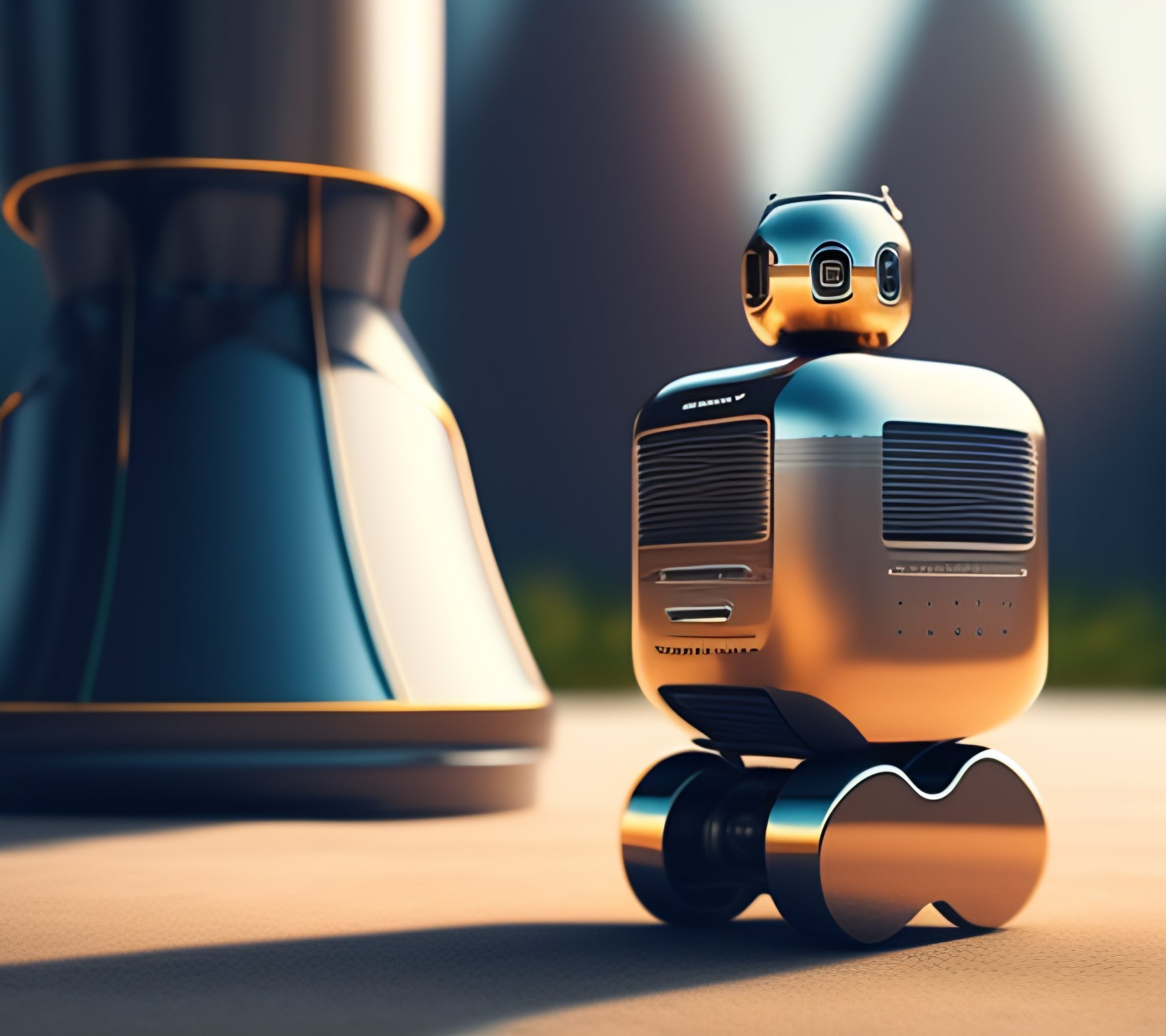 Lexica - Robots and humans coexist in synchrony. Utopian future.