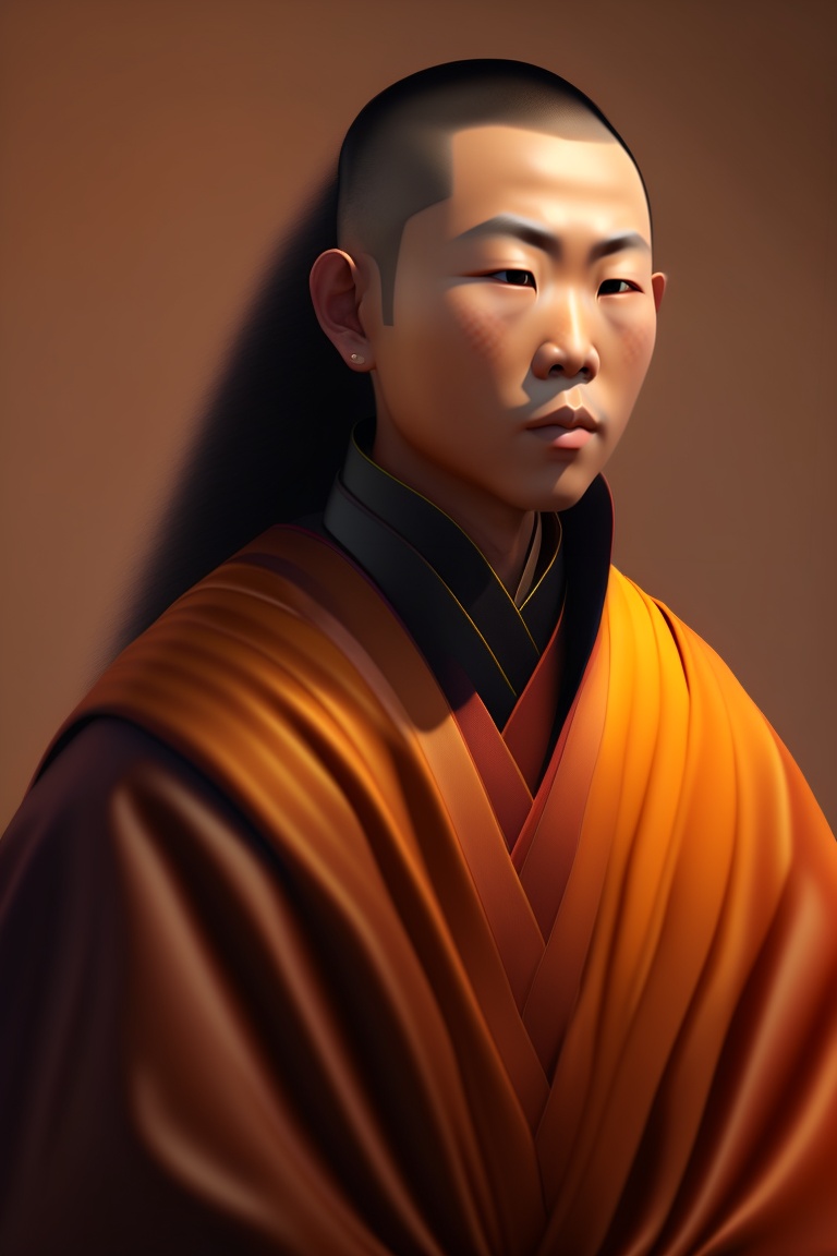 Lexica - Front face Chinese monk, 4k, hd