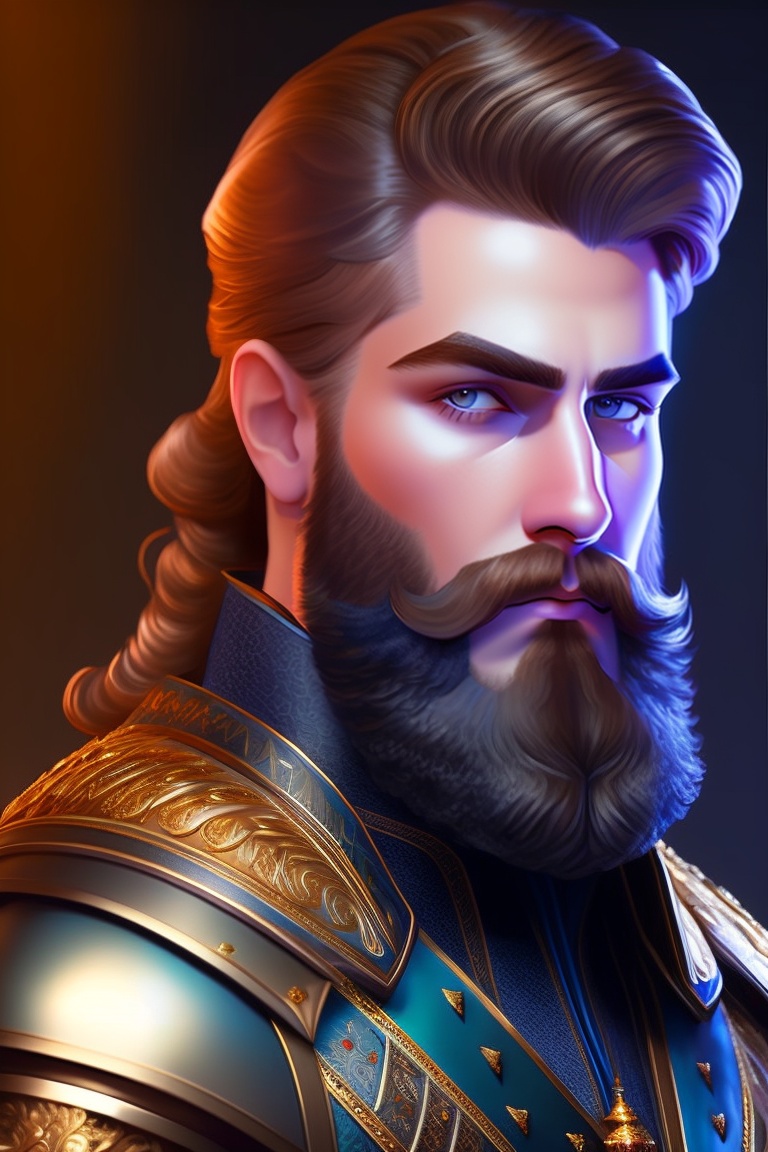 Lexica - A Prince with beard, beautiful ancient time look , have a ...