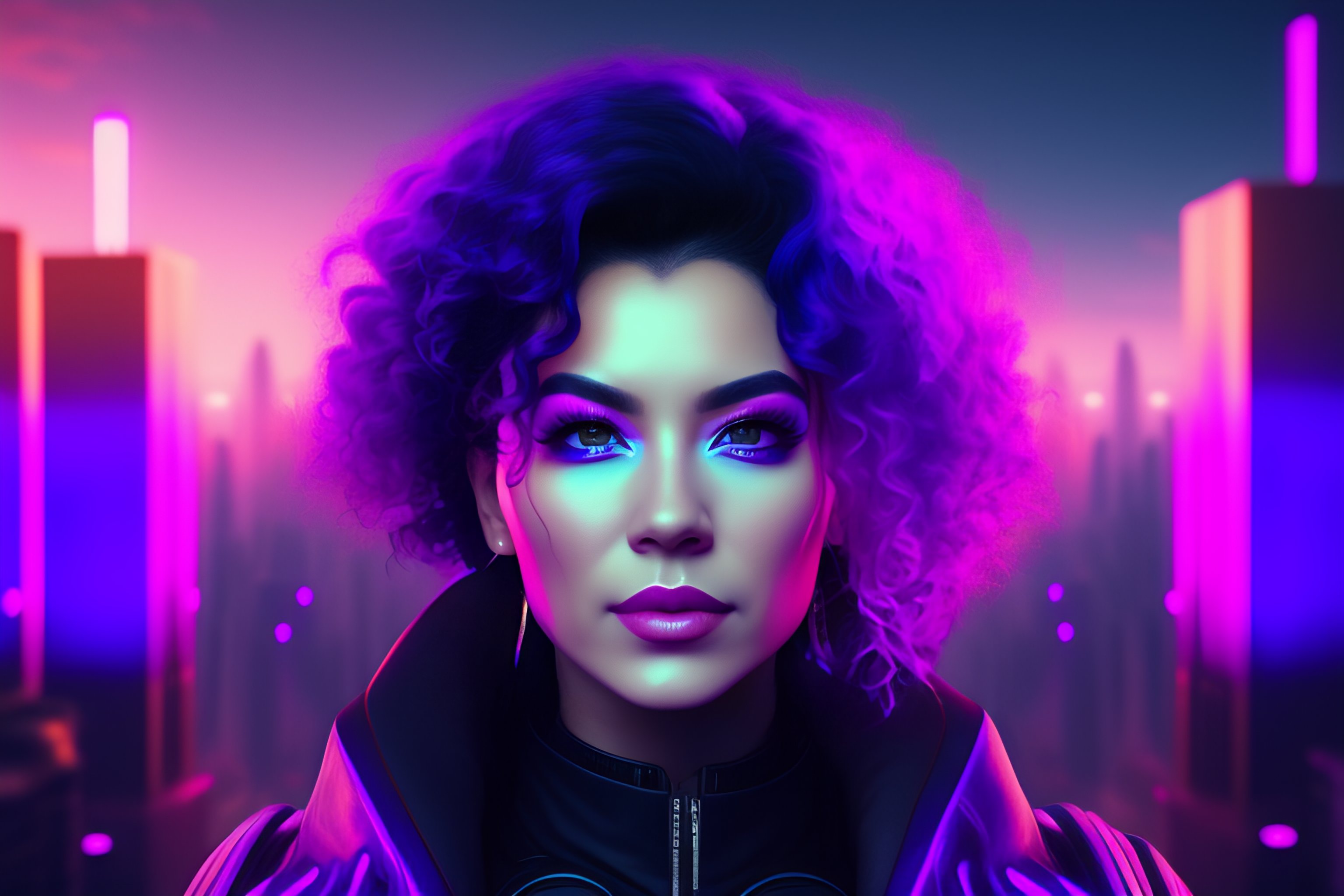 Lexica - A cyberpunk full-face frontal portrait of a female eyeless ...