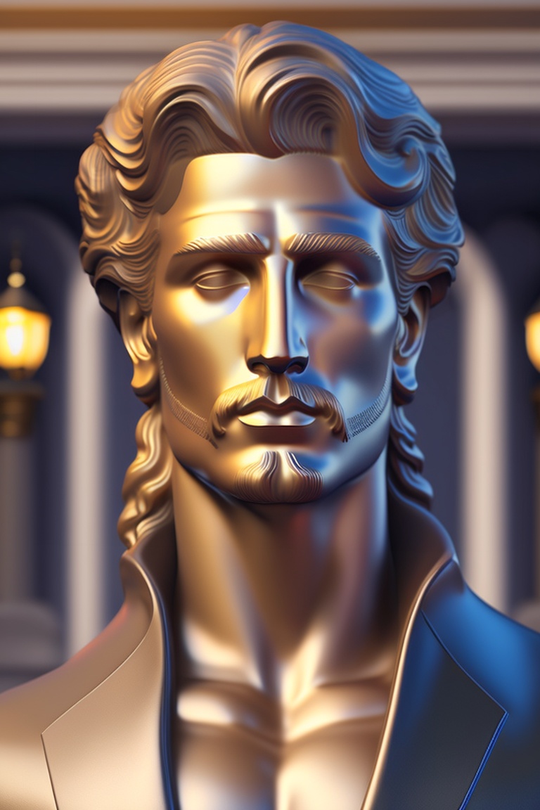 Lexica - A handsome and charismatic man of portrait in Greek statue ...