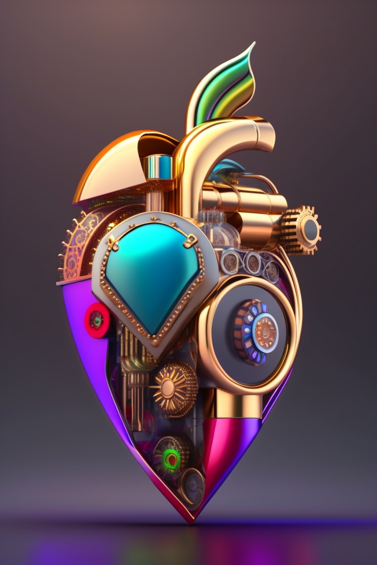 Lexica - A 3d human anatomical heart shaped render of artificial ...