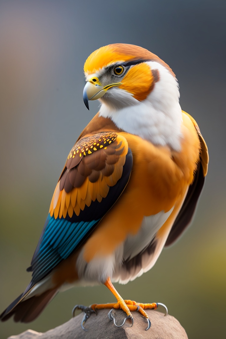 Lexica - Winged bird, humanoid, hawk beak, large talon, golden brown ...