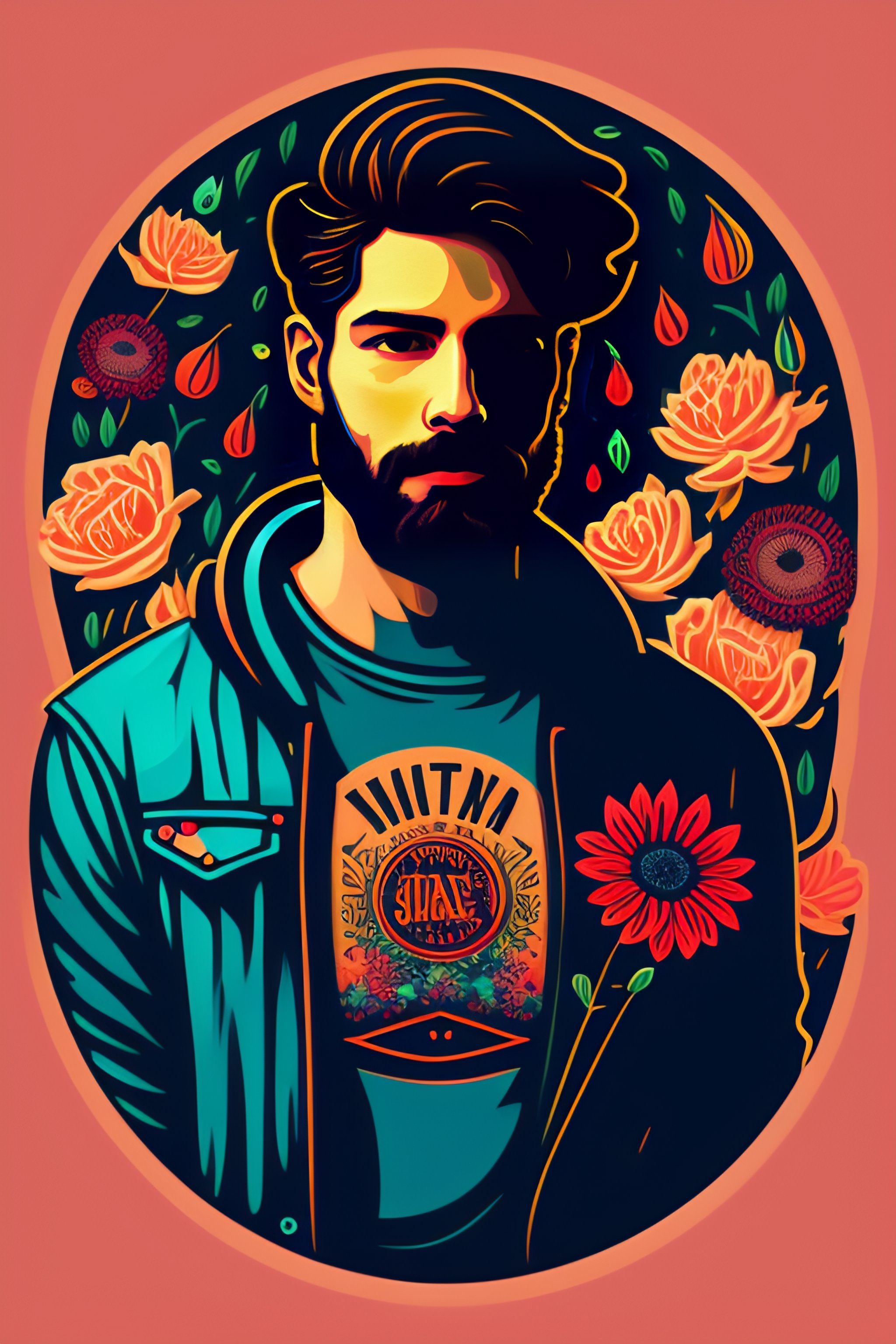 Hipster Flowers Drawings
