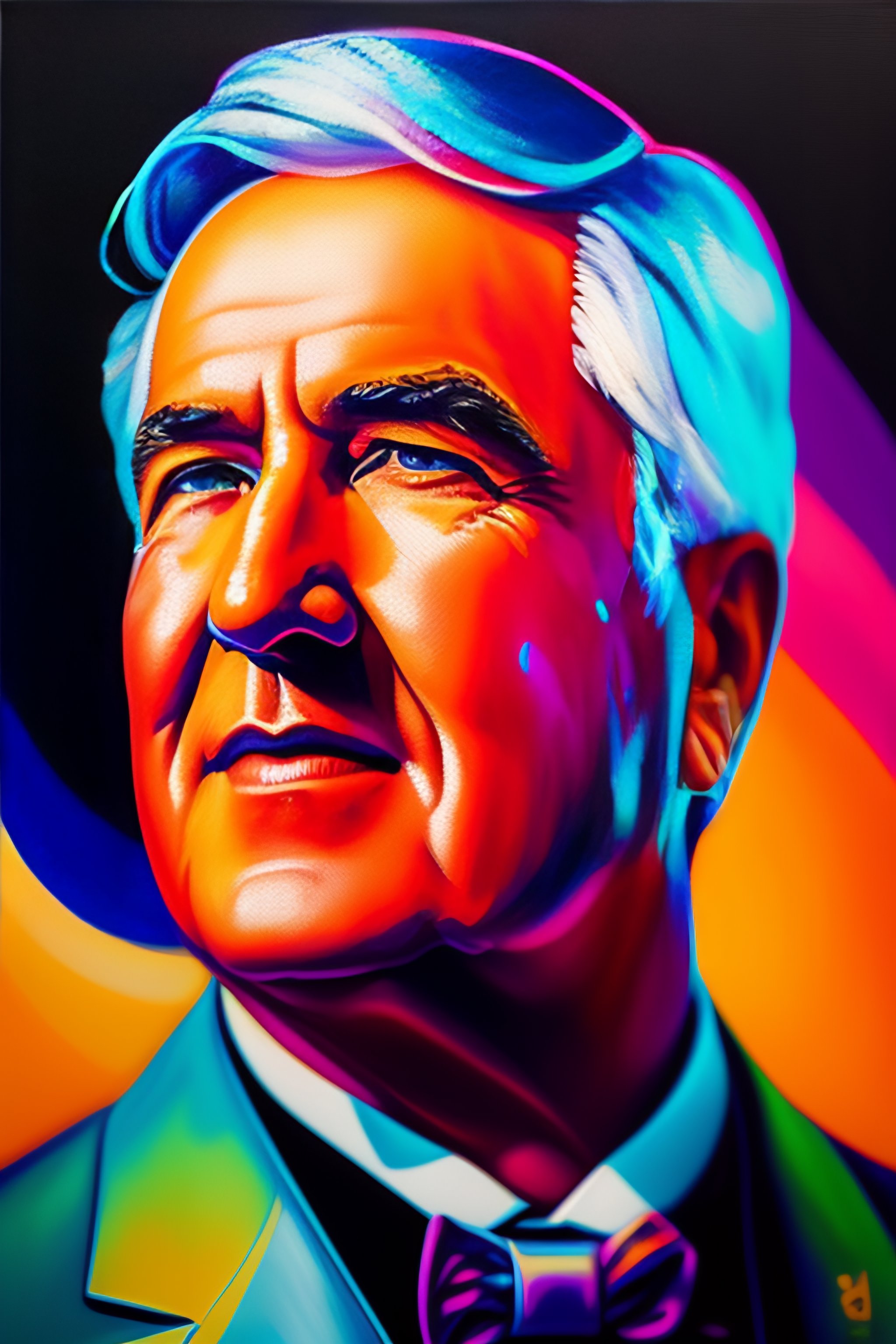 Lexica - A vibrant oil painting close up of Thomas Edison by Françoise ...