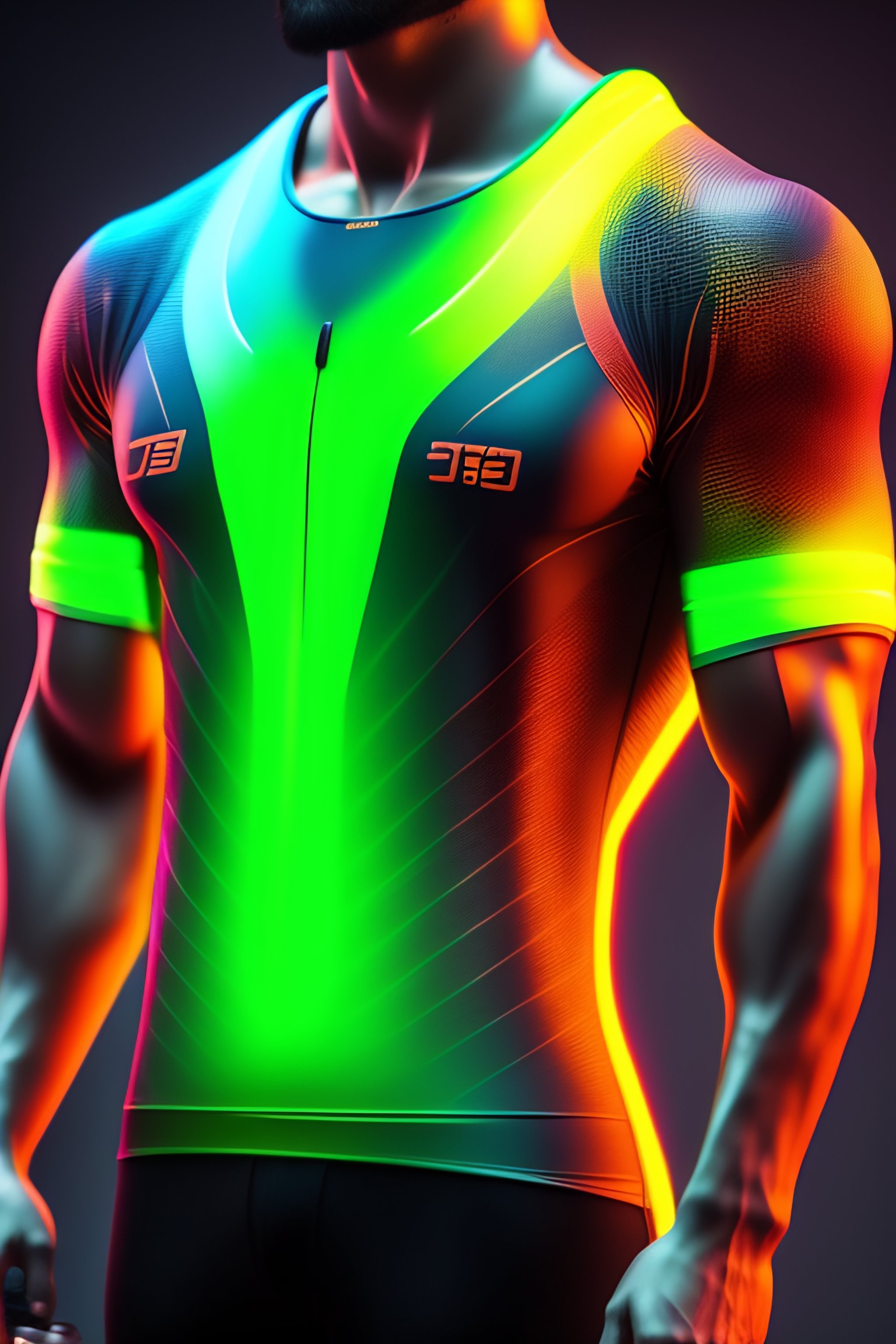 Lexica - Incredible futuristic t-shirt design, neon tribal pattern ...