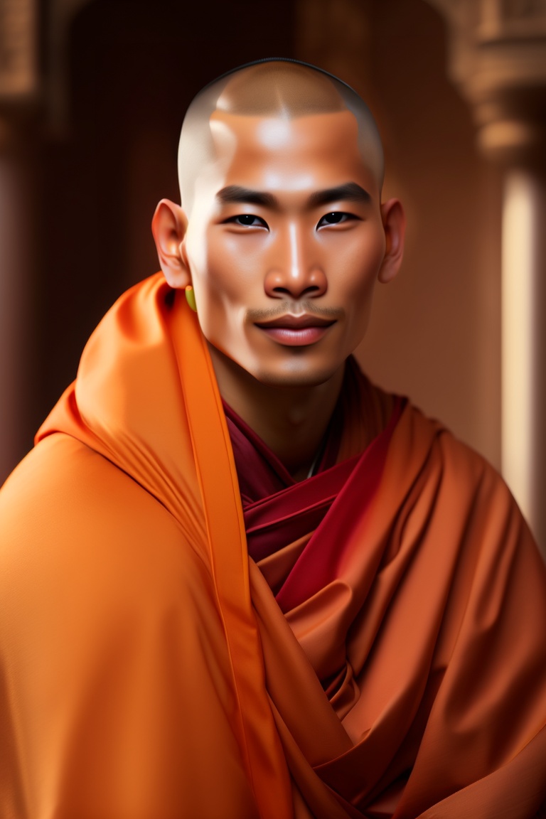 Lexica - A Buddhist monk, having tilak and Jane you.