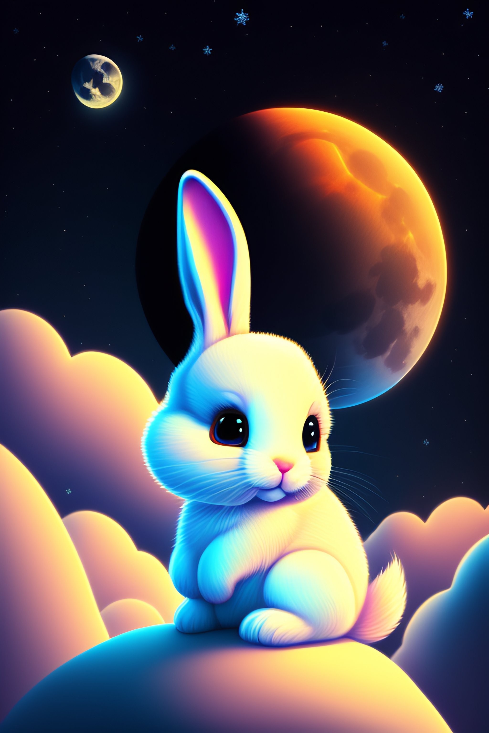 Cute Bunny Cartoon Wallpaper