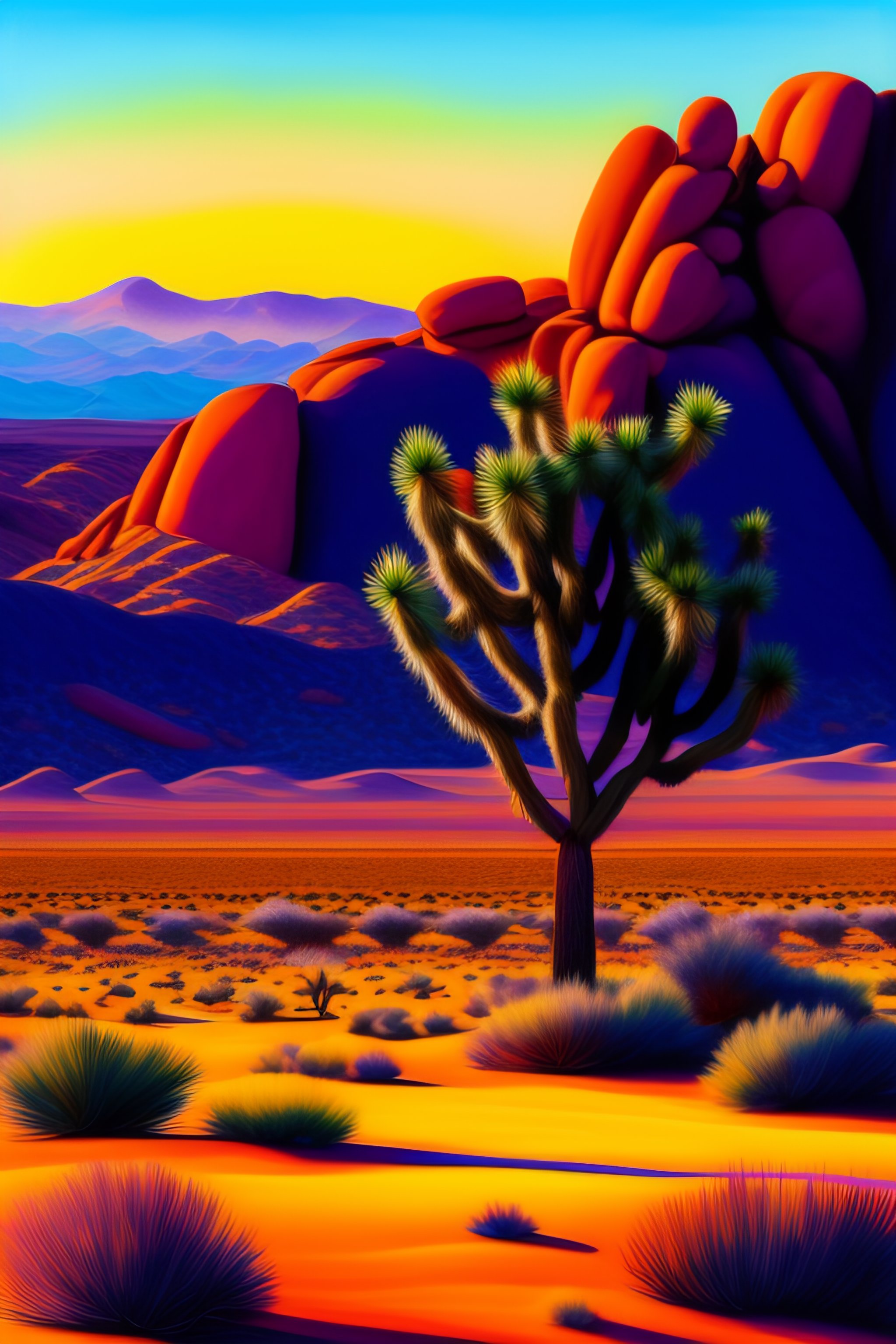 Lexica - The greatest impressionist painting of joshua tree ever painted