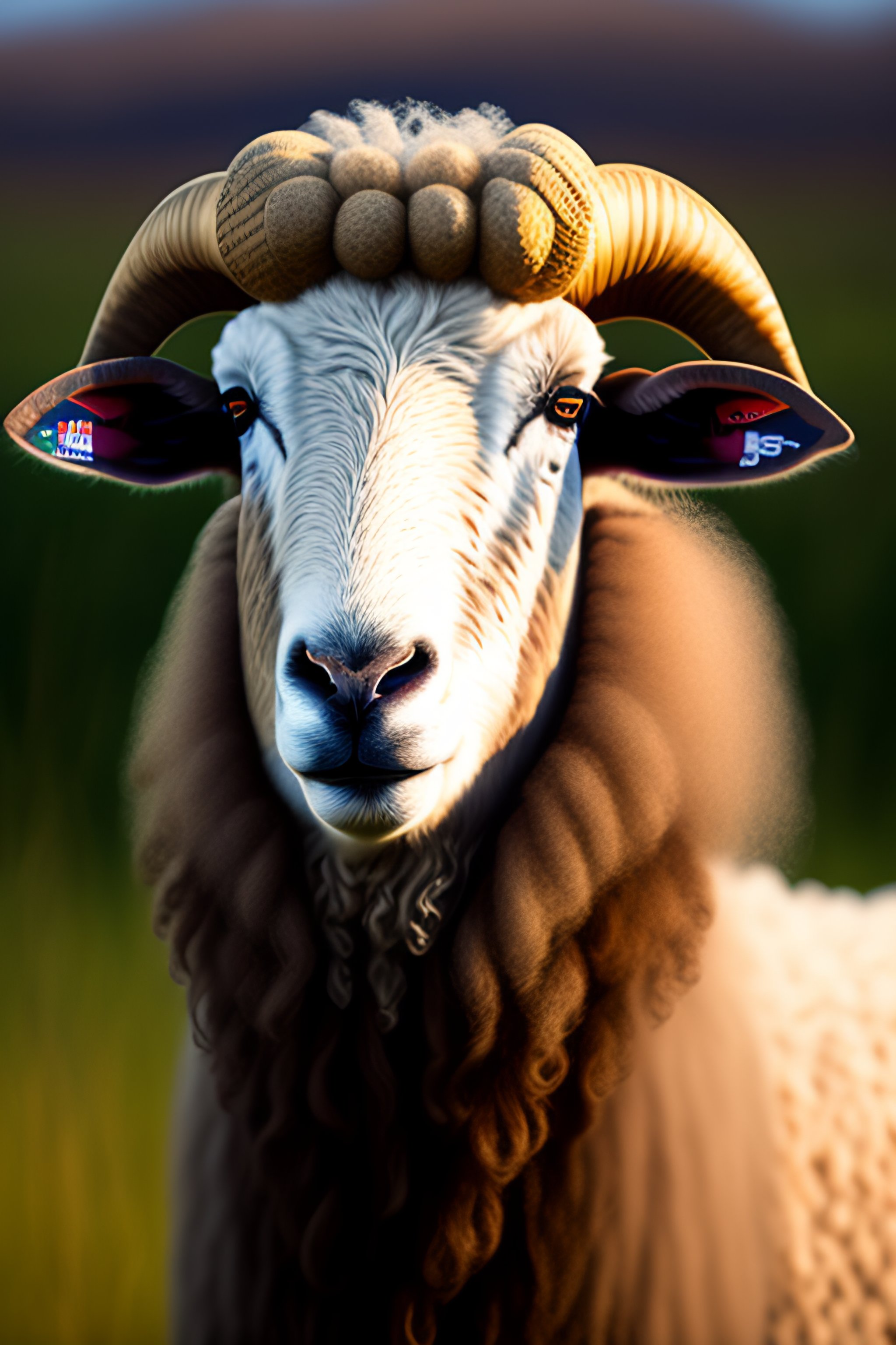 Lexica - Hairy sheep, grazing, portrait