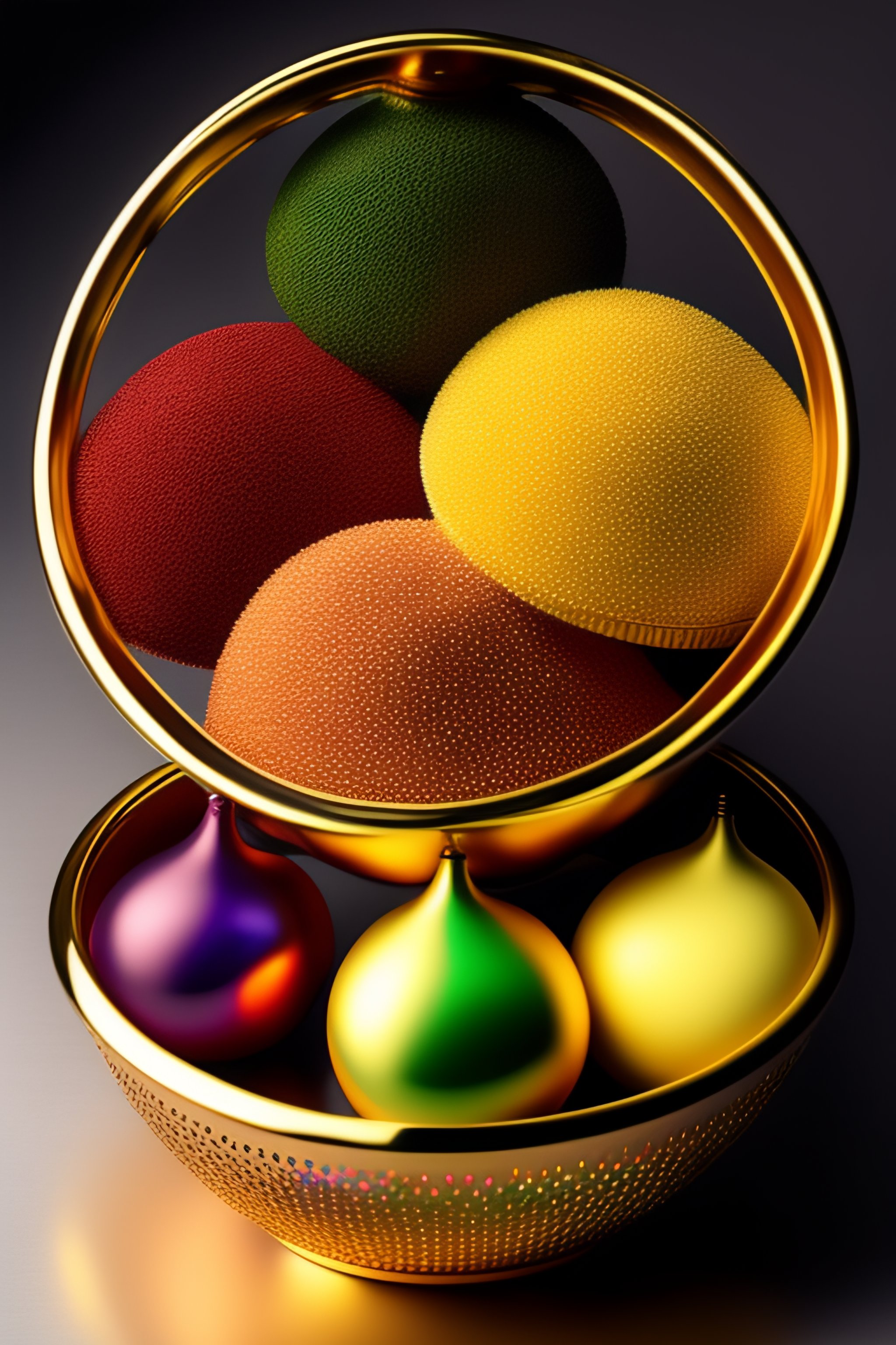 Lexica - A golden colander imbued with six gems of different colors