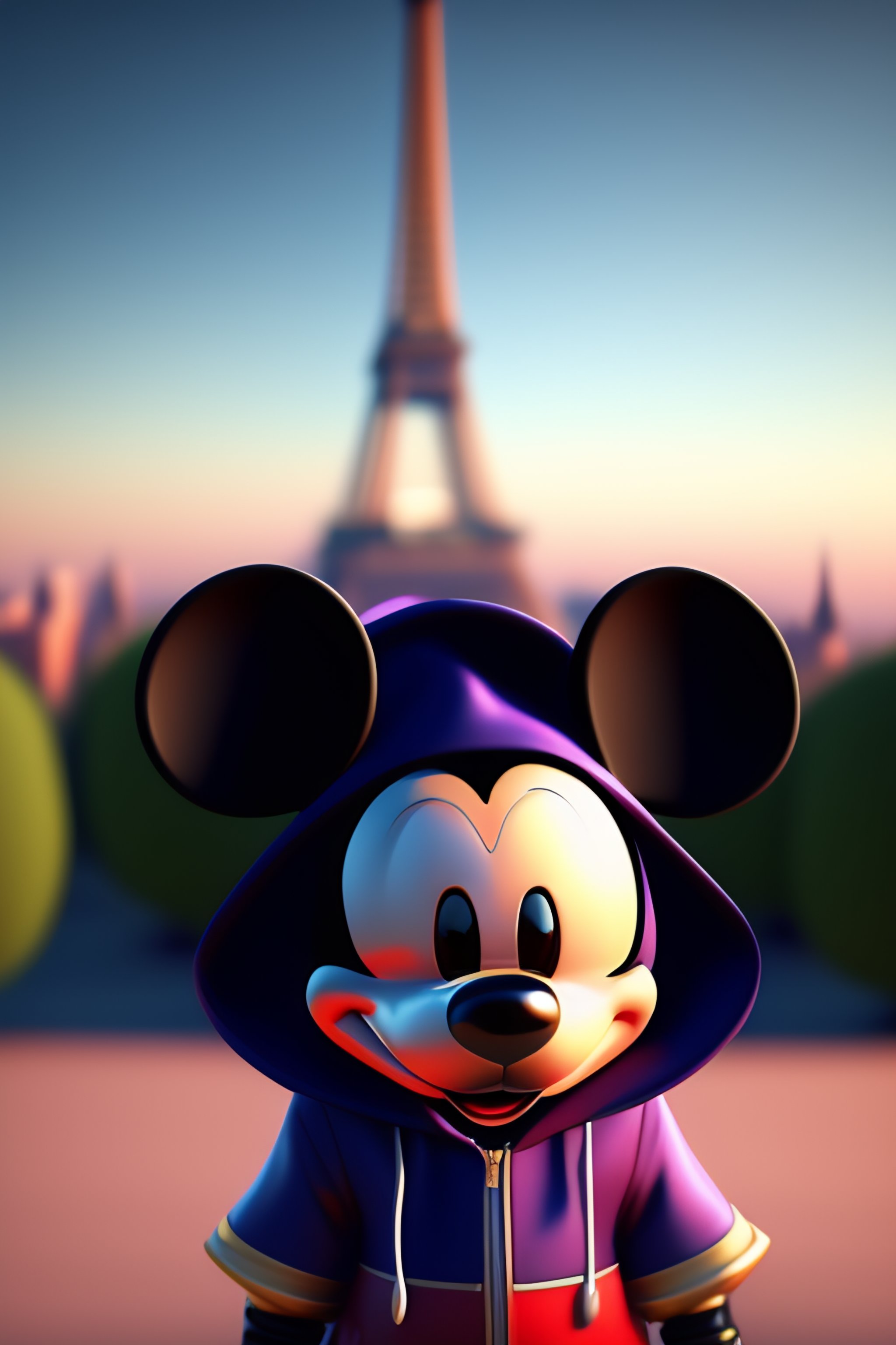 Lexica - Mickey Mouse as a real person in real life wearing a hood with ...