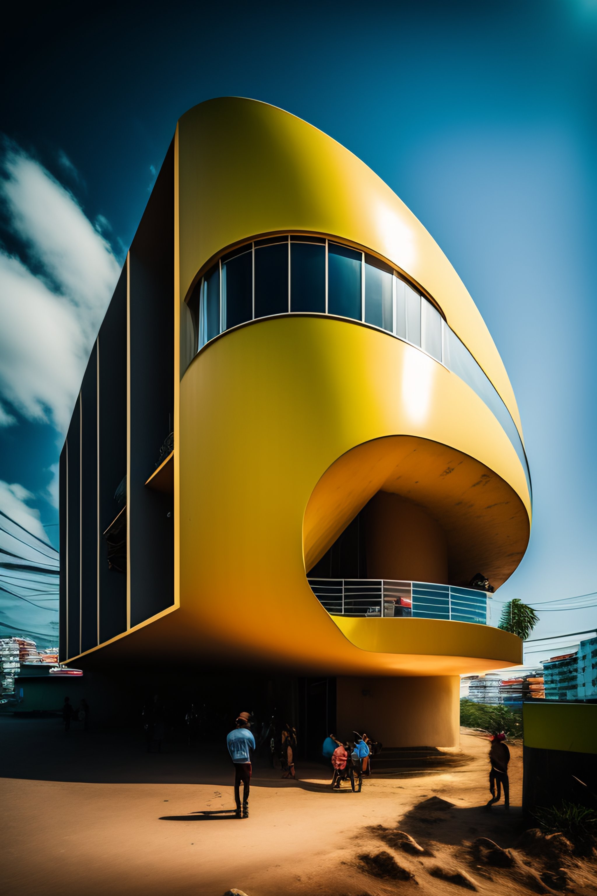 Lexica - Photography, Portrait, 30mm, crowd, Oscar Niemeyer Building ...