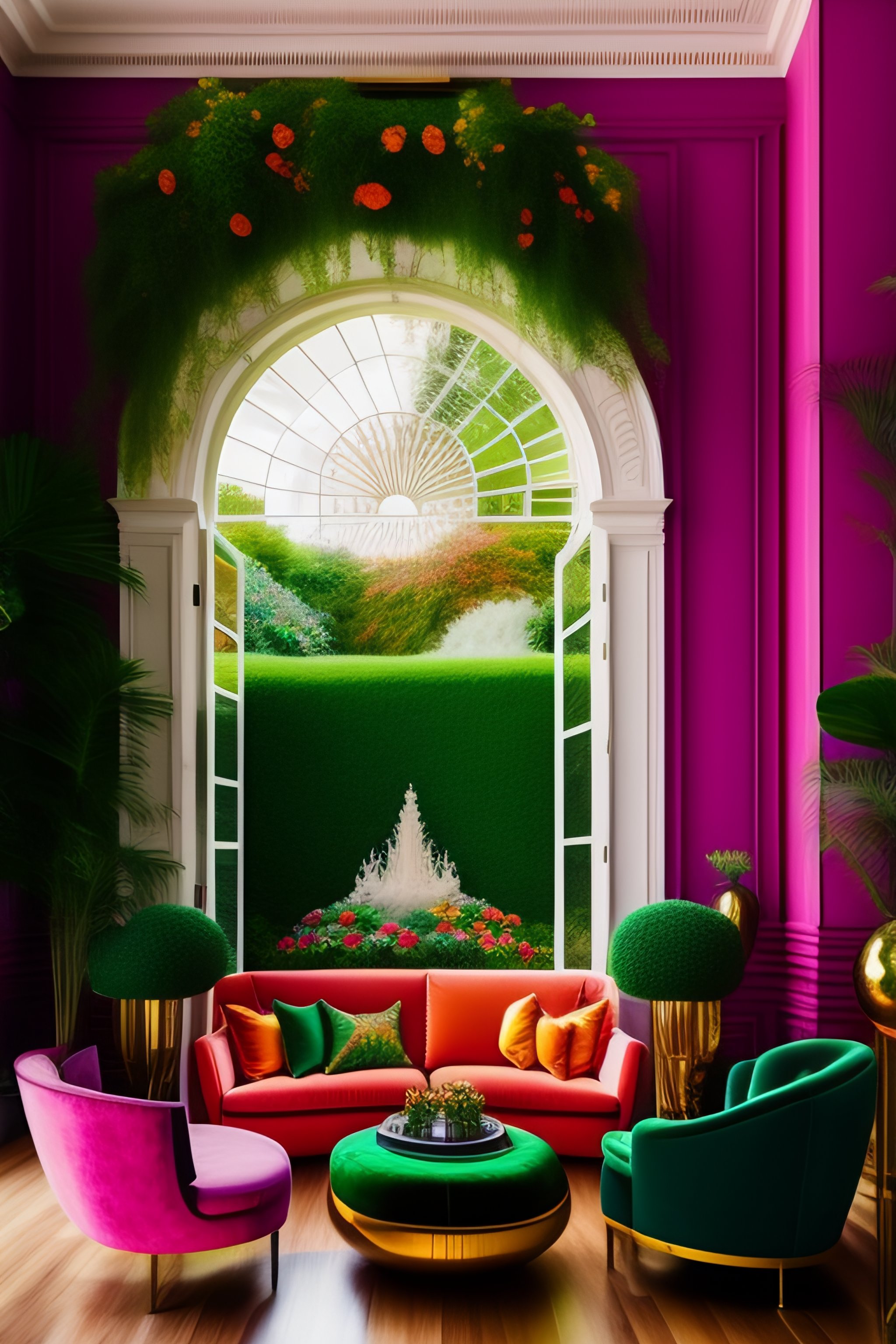 Lexica - Architectural digest photo of a maximalist green solar living ...