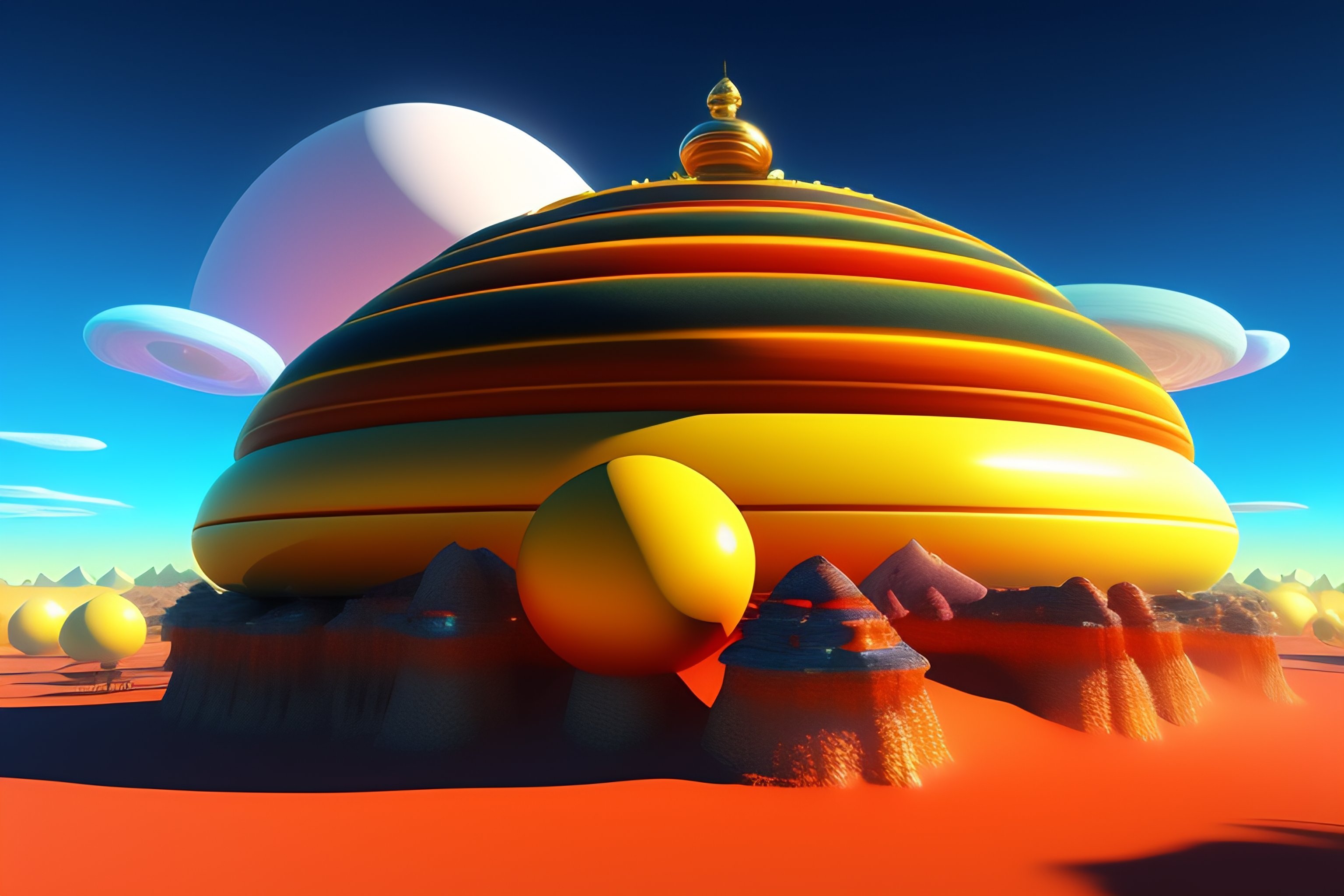 Lexica - 3d illustration of planet of king kai from dragon ball z