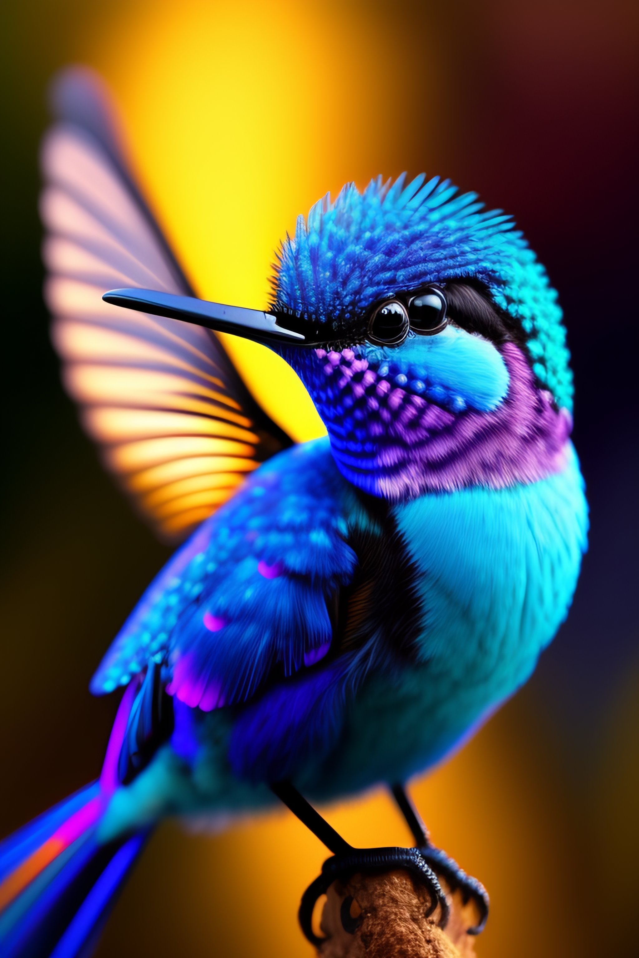 Lexica - Pixar style, blue hummingbird with adorable eyes, friendly ...