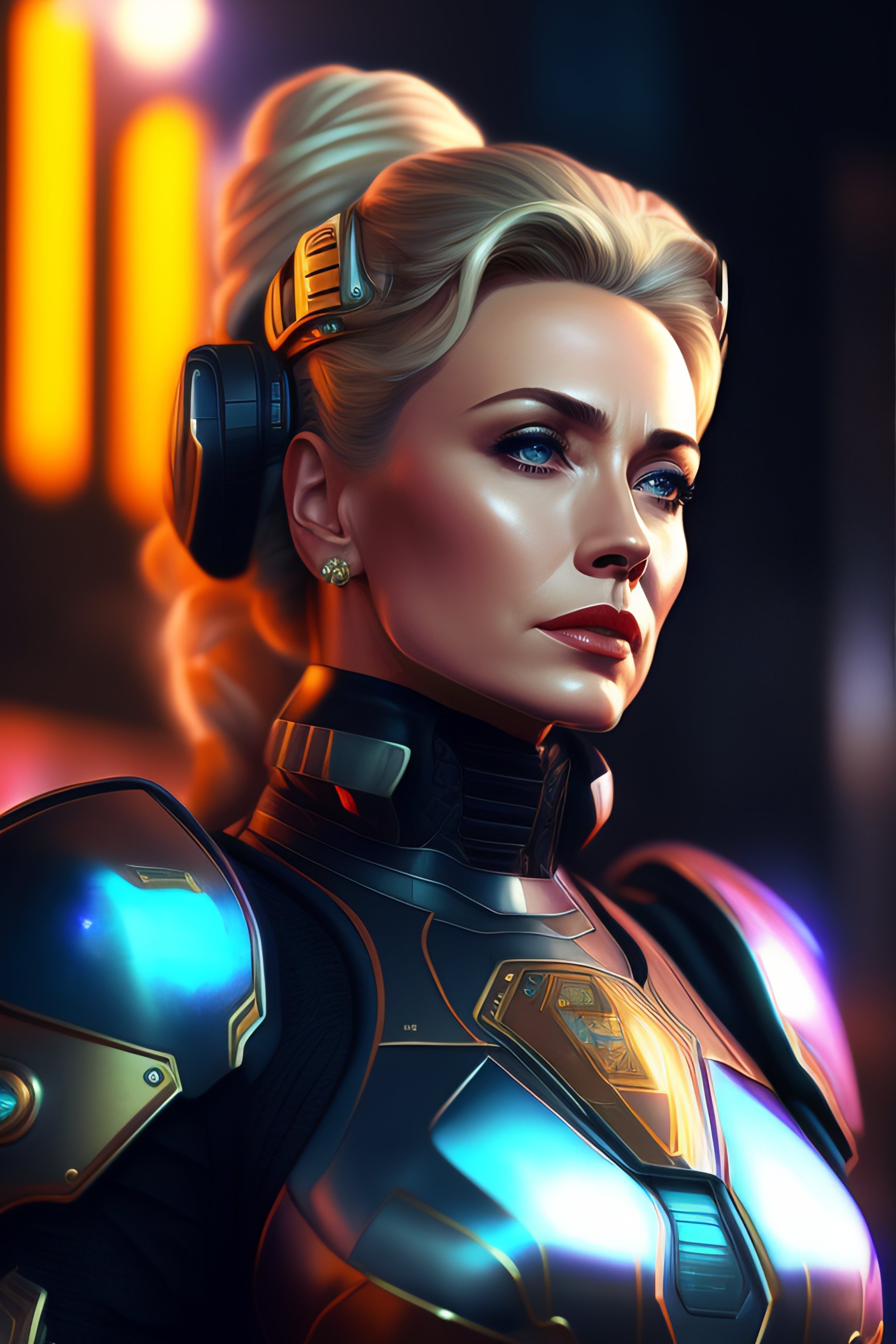 Lexica - Hillary clinton, realistic scifi cyberpunk power armor robot ...
