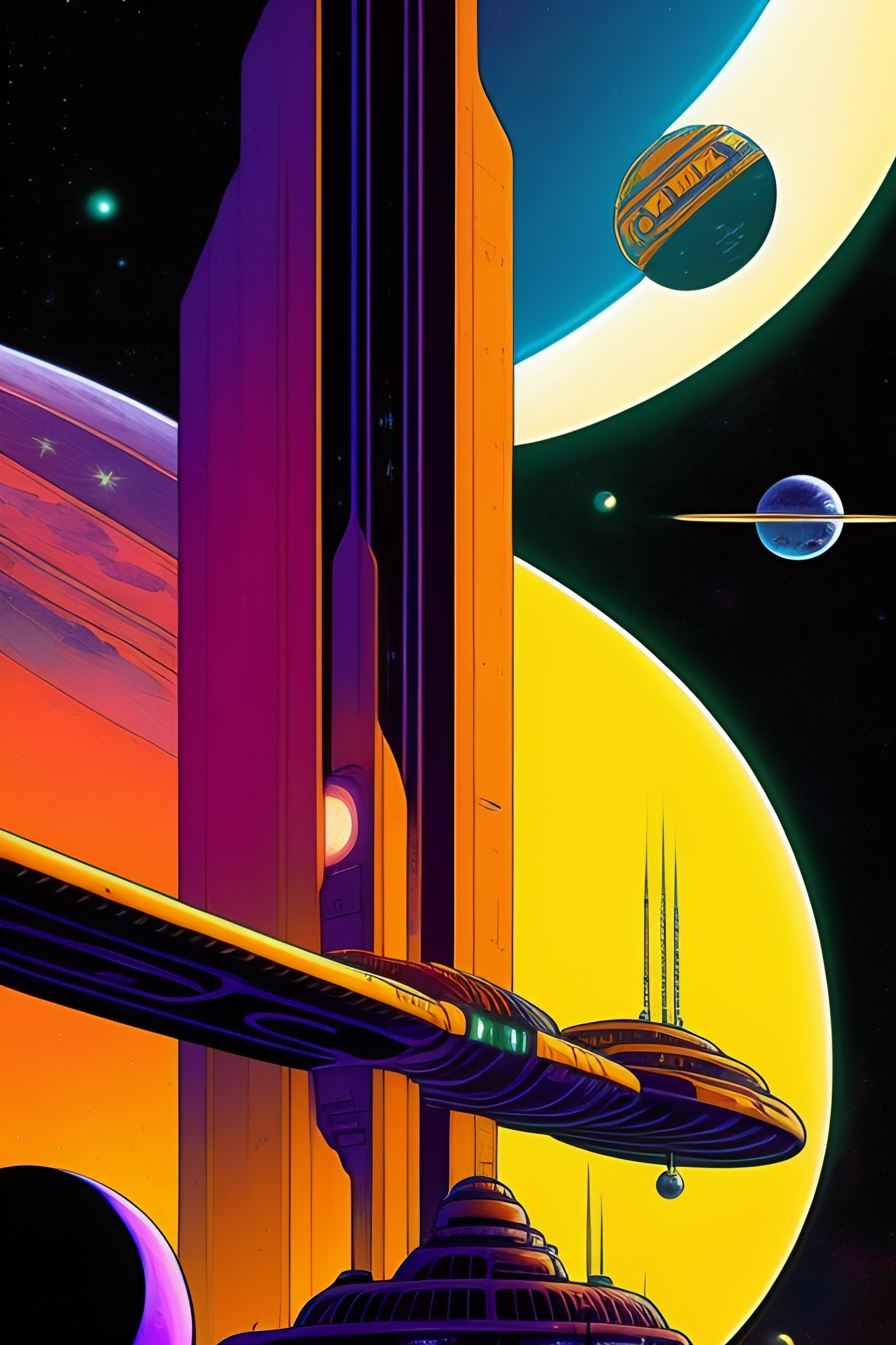 Lexica - Sci-fi graphic novel style. A sprawling, futuristic space ...