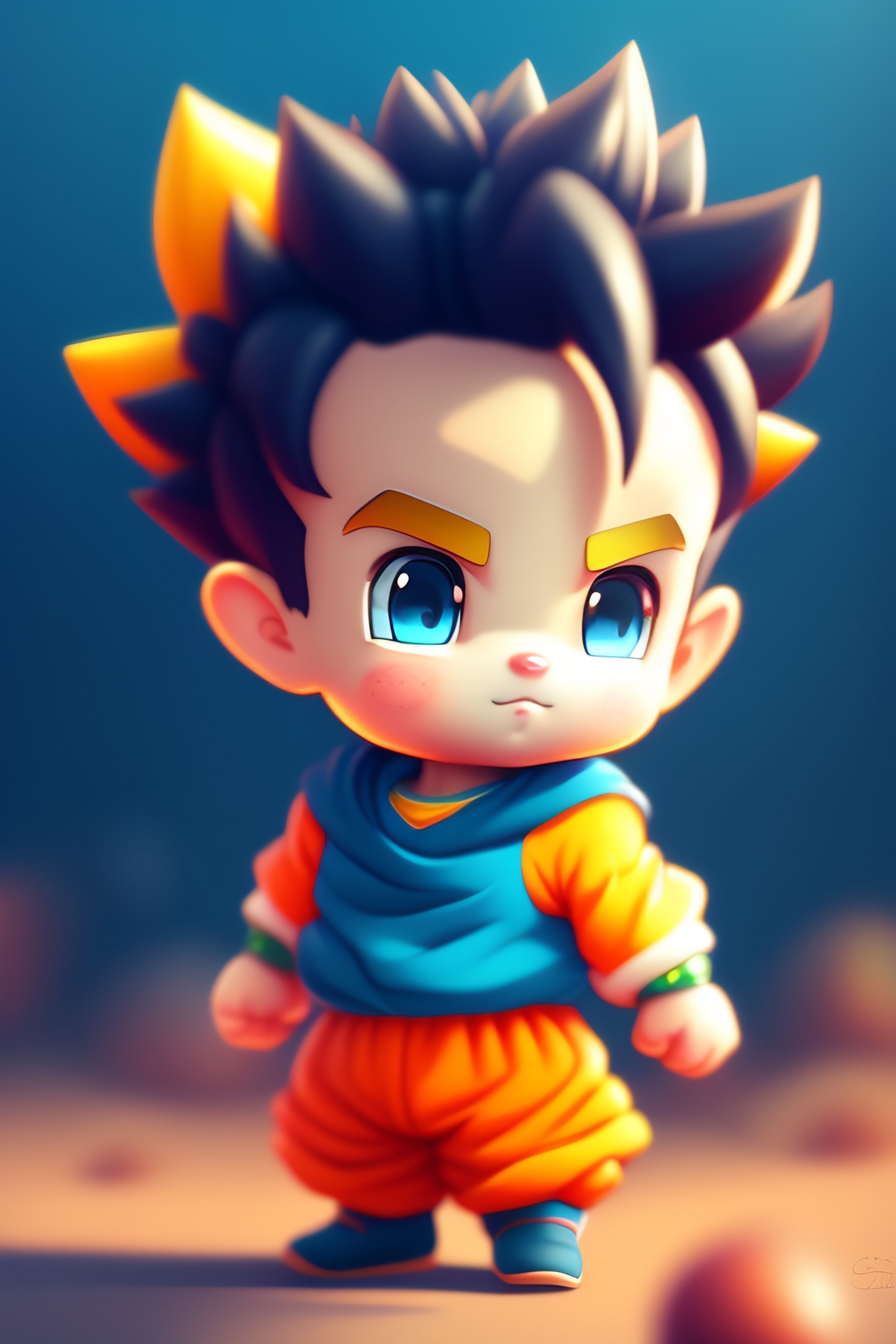 Lexica - Cute and adorable cartoon goku baby, fantasy, dreamlike ...