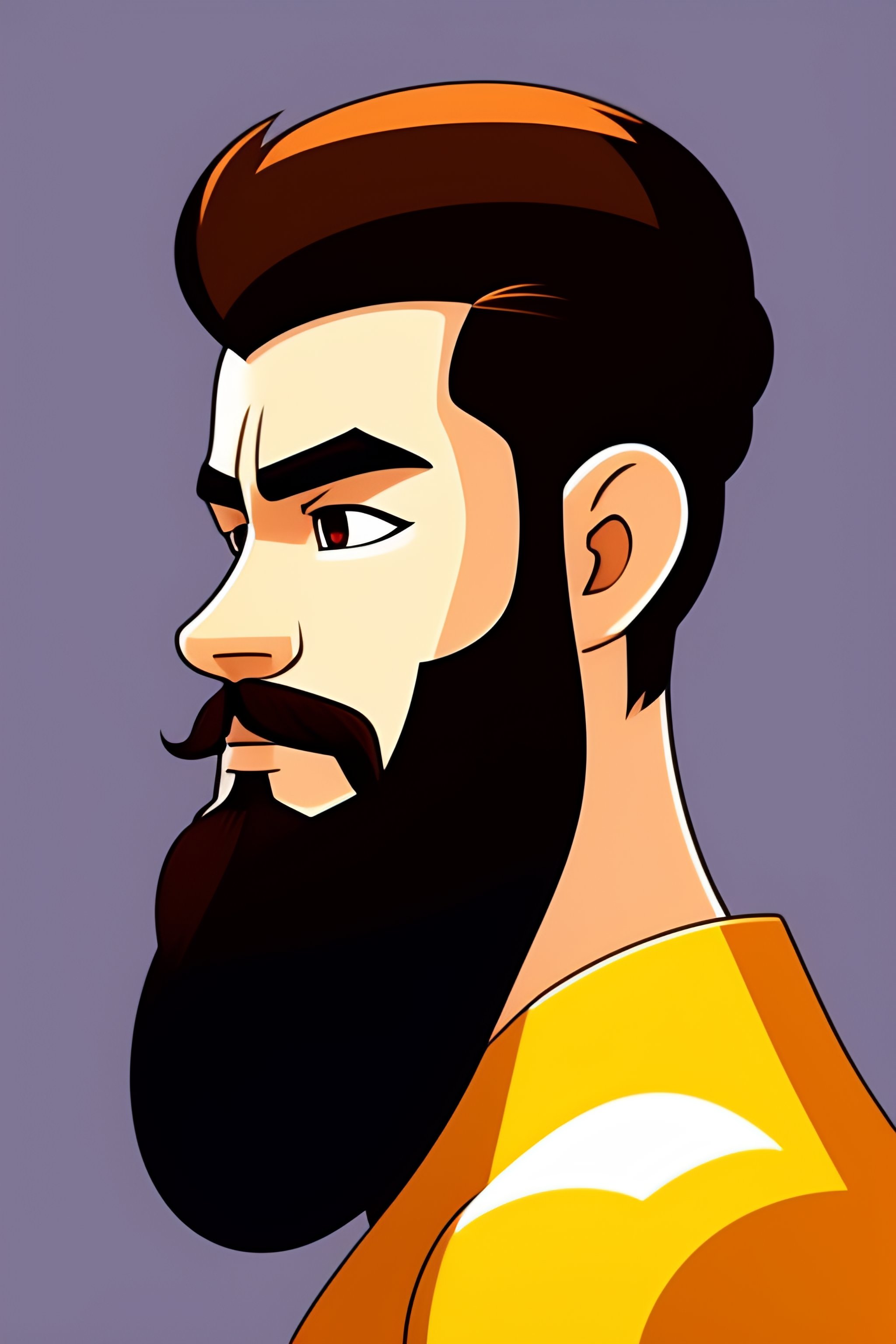 Lexica - Headshot of a man with long beard,cel shading, cartoon style ...