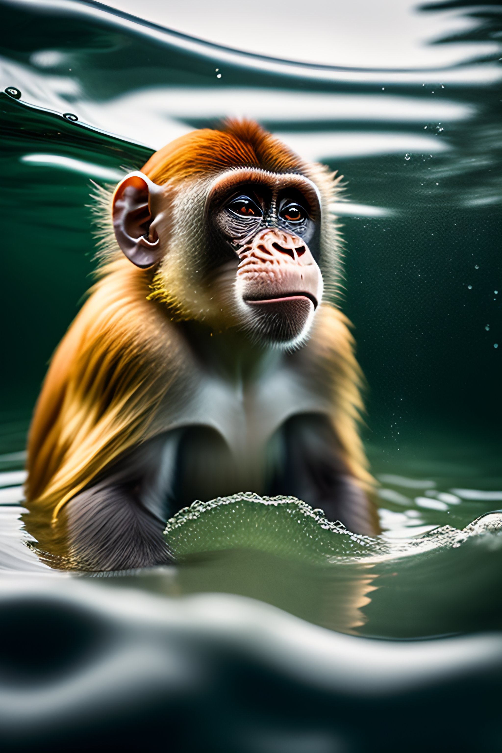 Lexica - Monkey swimming with siren tail