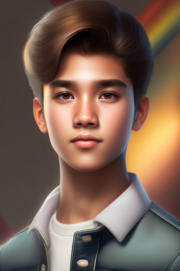 Lexica - A charismatic teenager, a youthful teenager, front face.