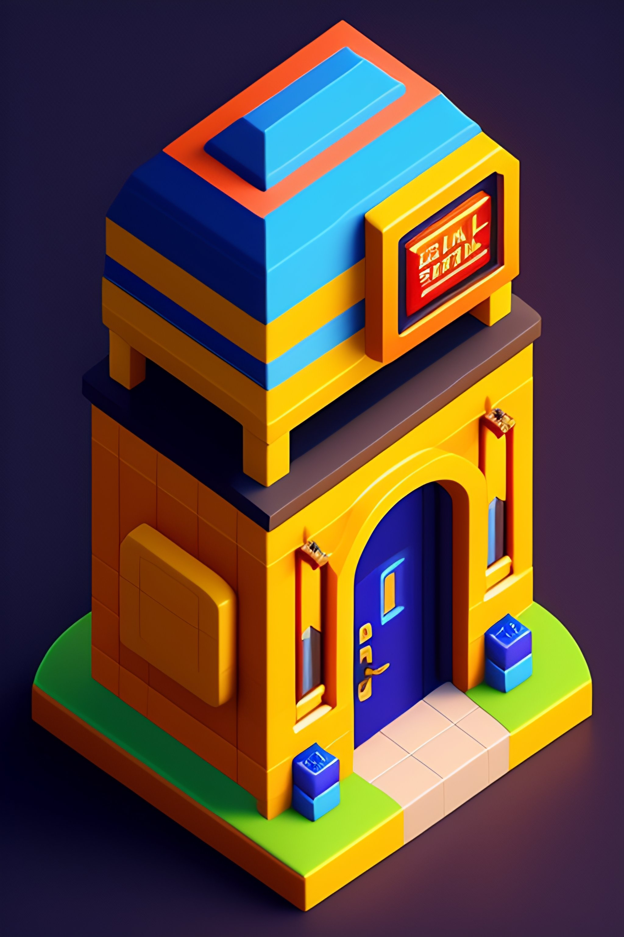 Lexica - Isometric pixel art of bank by eBoy and Habbo, a type of ...