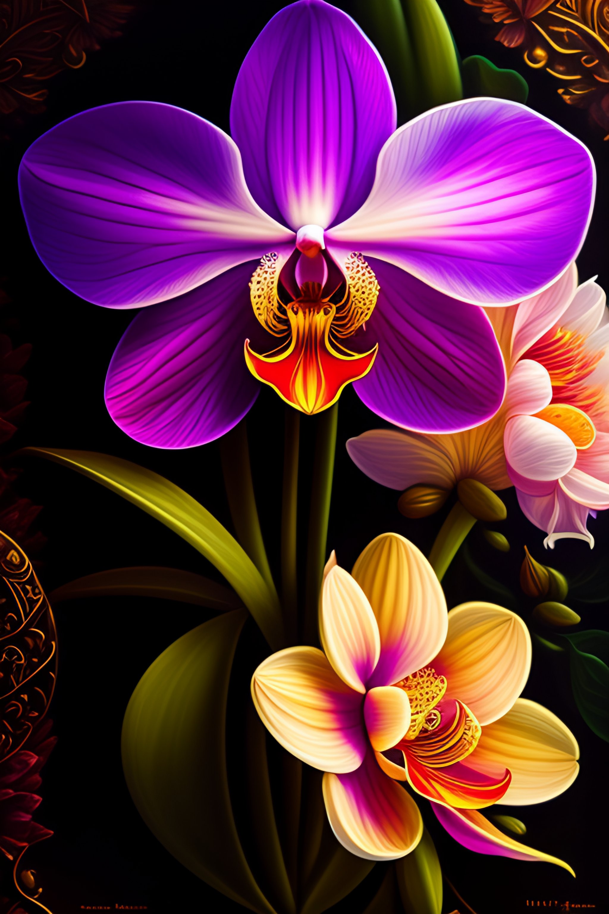 Lexica - Simplicity, elegant, flower, flowers fractal, orchids, dahlias ...