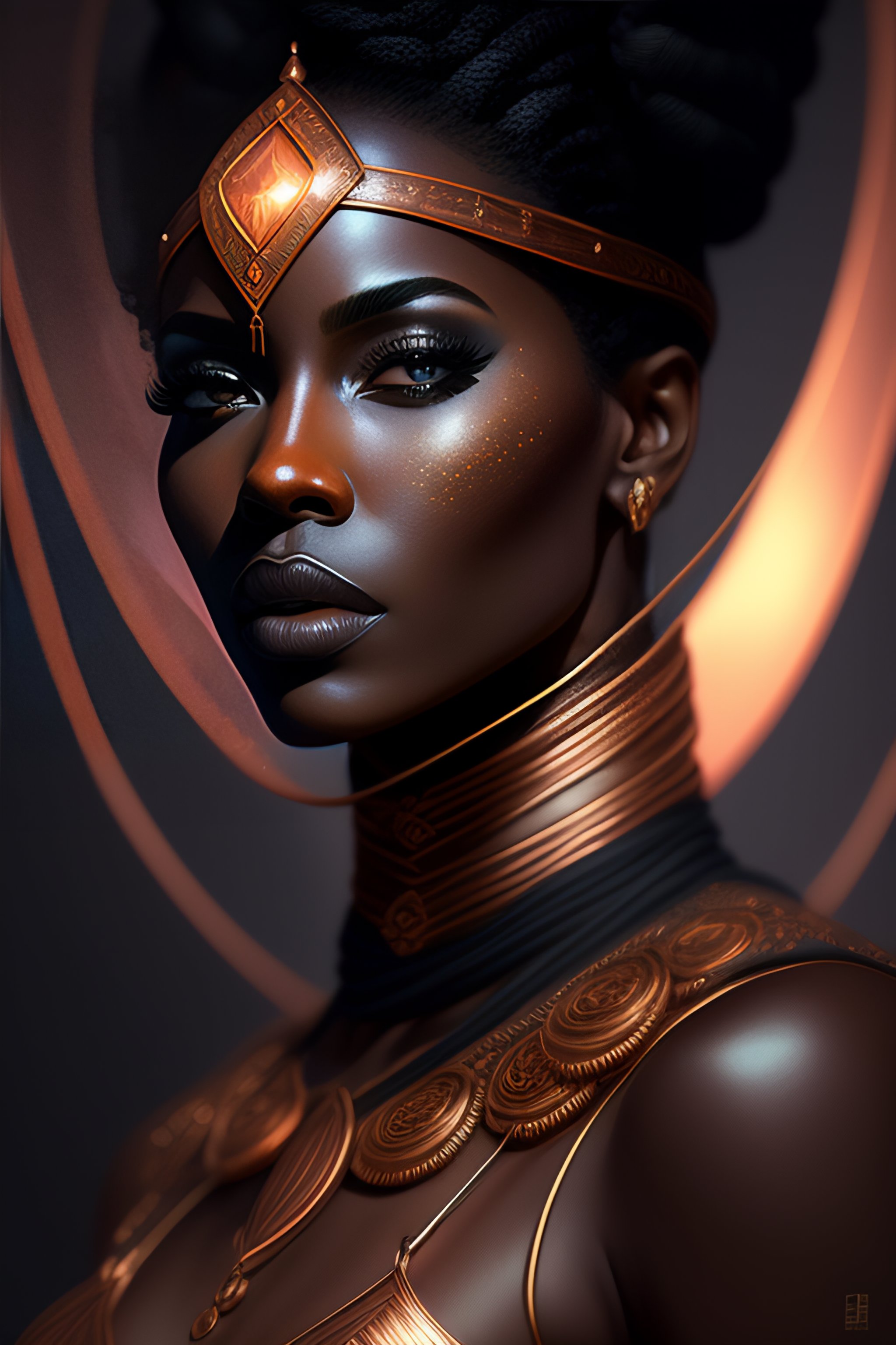 Lexica - Portrait of a dark god, copper wires, intricate, headshot ...