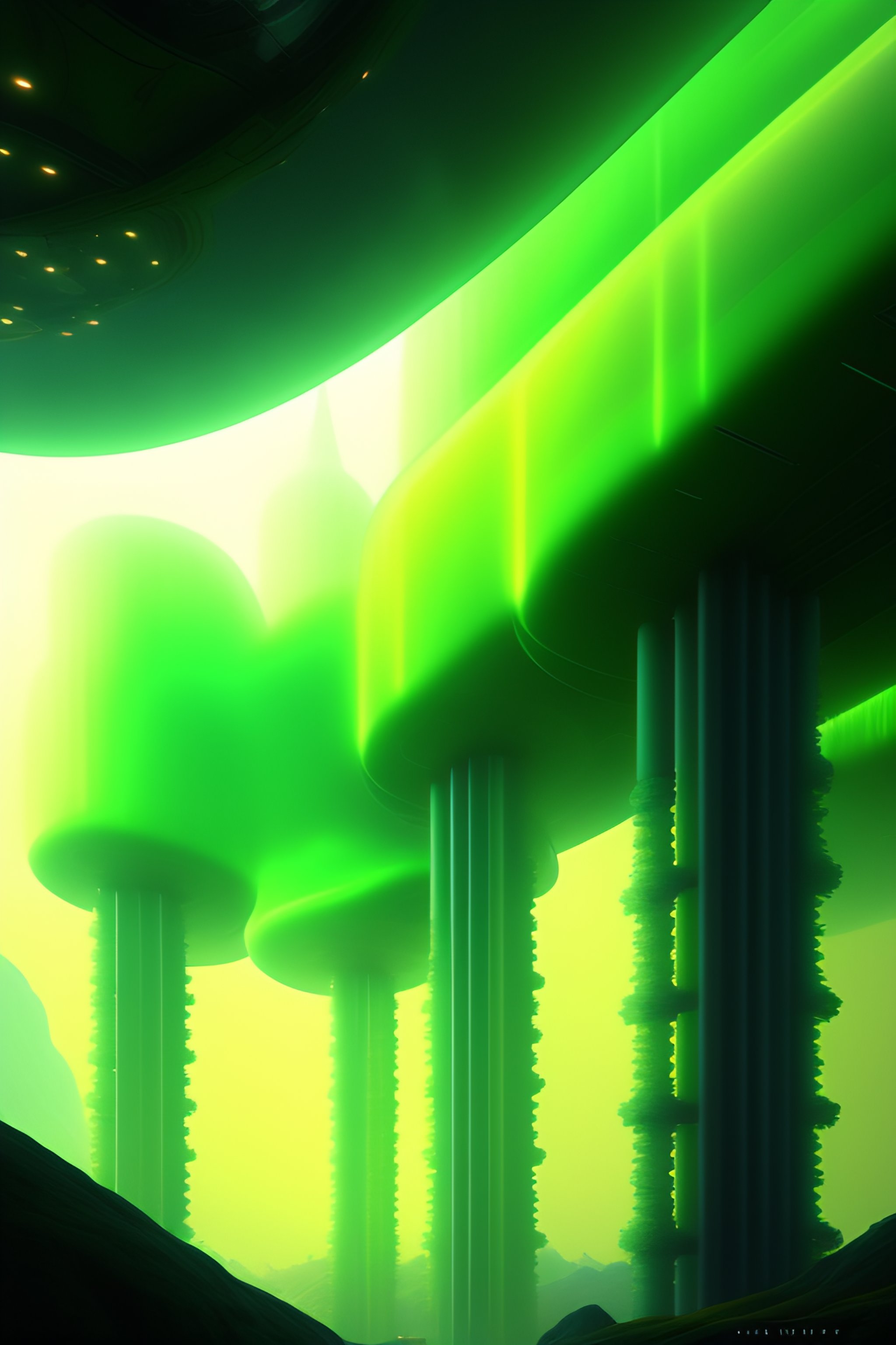 Lexica - Lush green garden dramatic perspective organic 3 d fractal ...