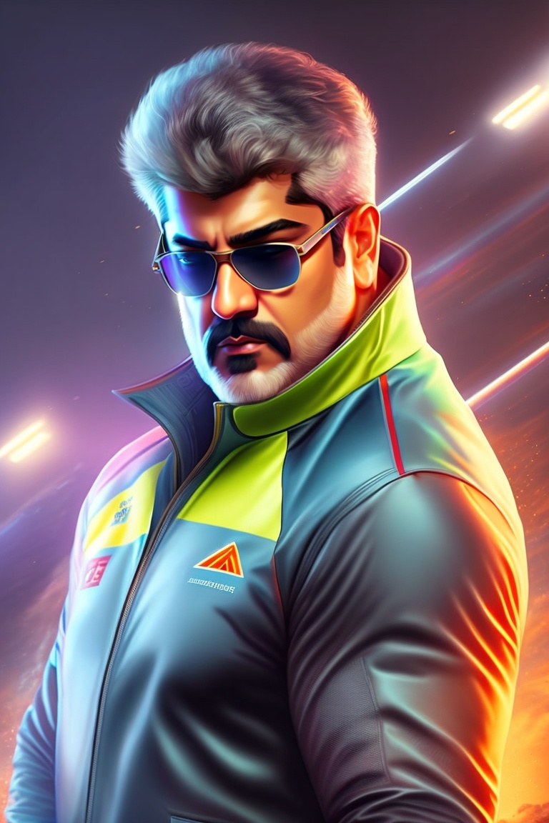 Lexica - Ultimate star Ajith Kumar is a racer , 8k
