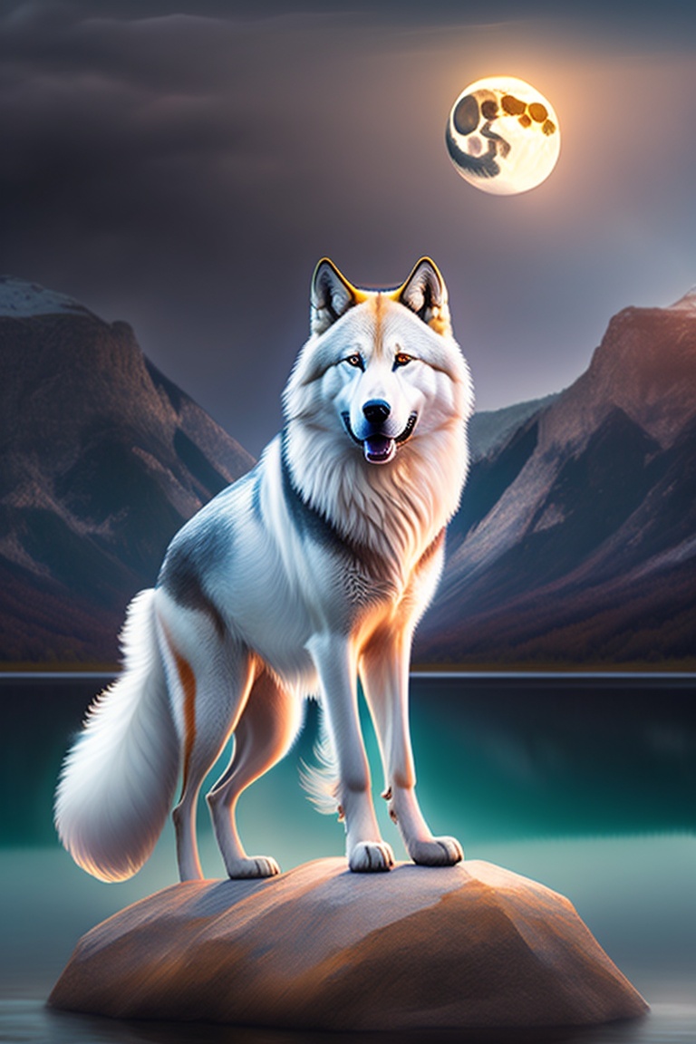Lexica - Capture the essence of a fierce white wolf snarling, with the ...