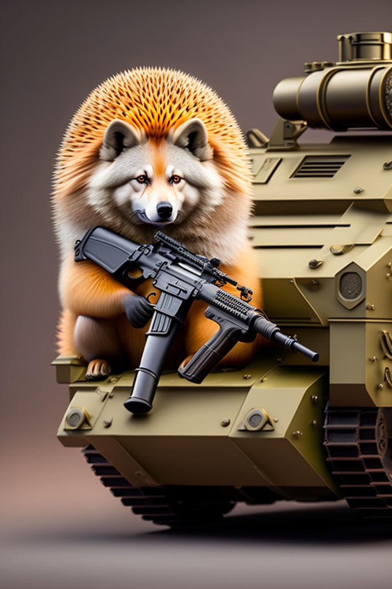 Lexica - Military Russian Angel hedgehog wolf with a Kalashnikov ...