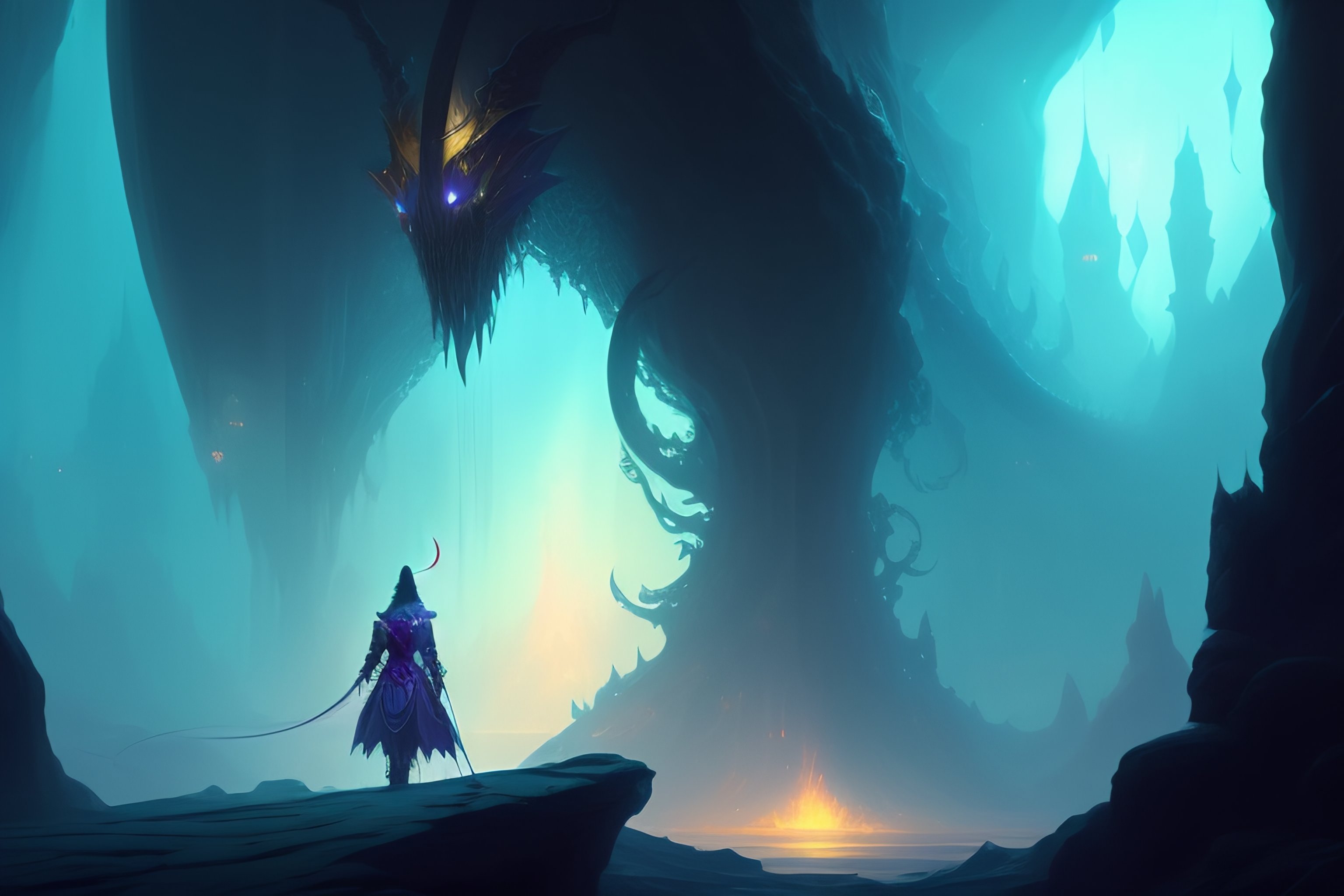 Lexica - Establishing shot of a fantasy spectral archlich with a savage ...