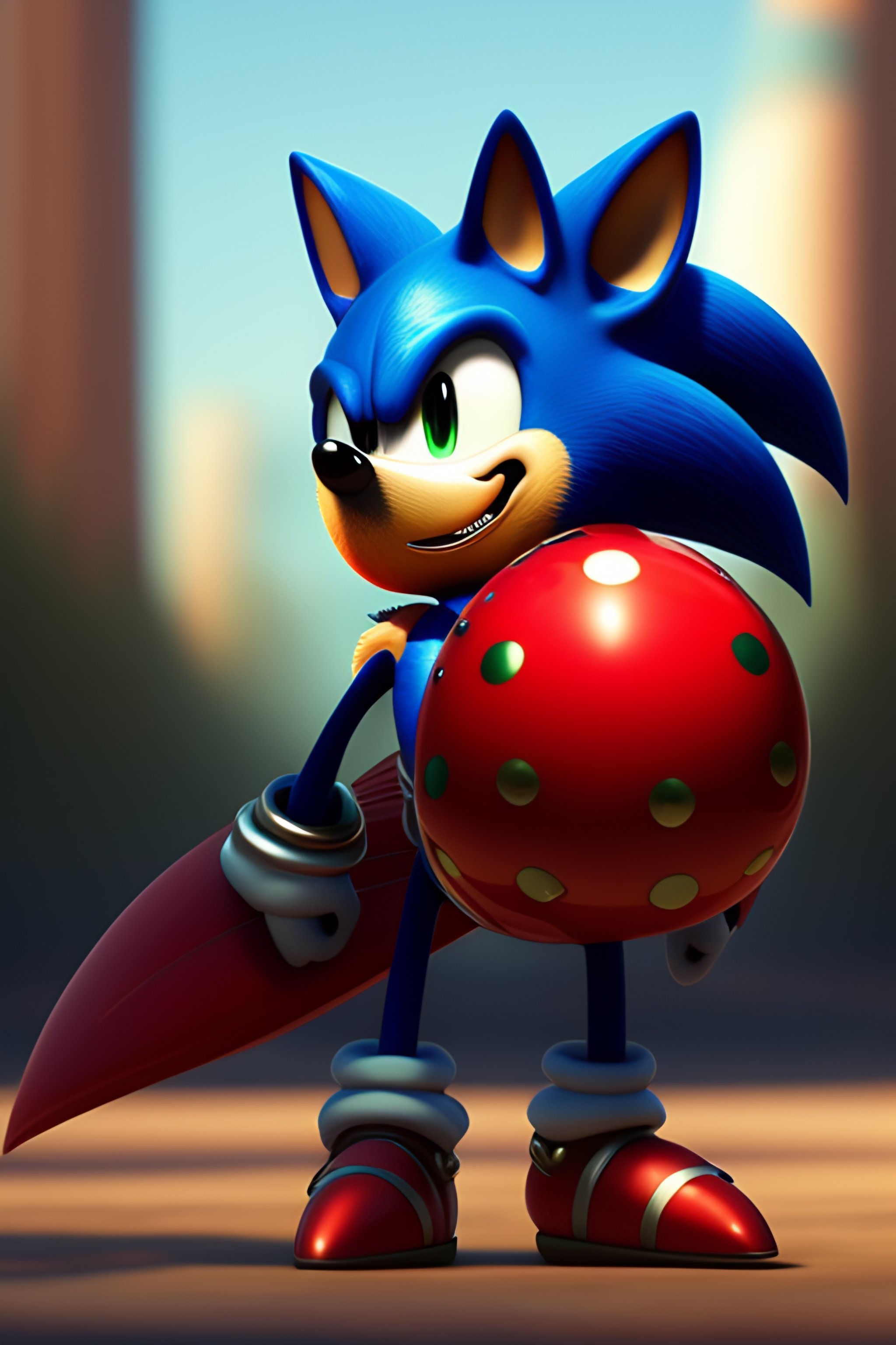 Lexica - Sonic the hedgehog wearing a ladybug costume