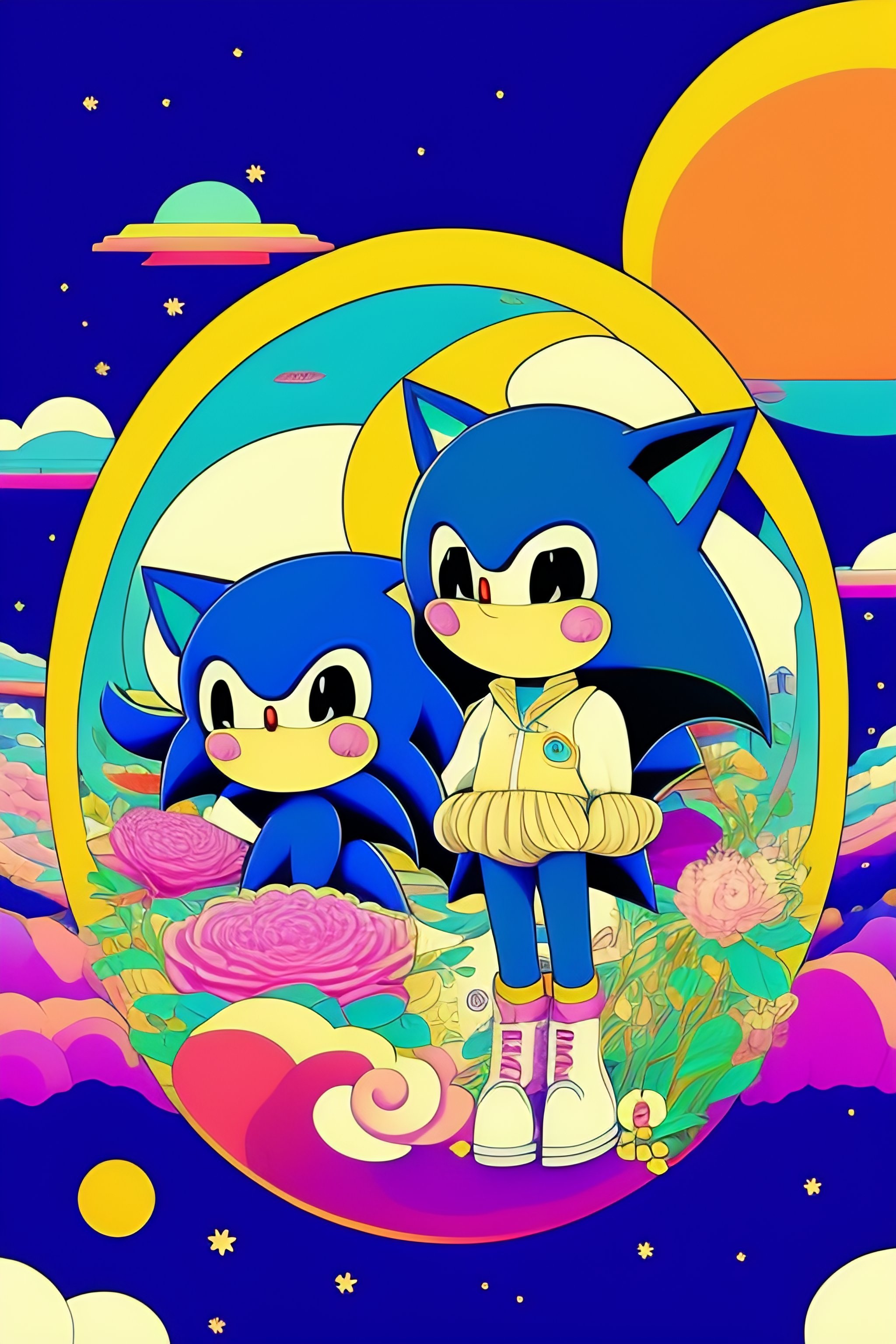 Lexica - Sonic chiho aoshima artwork, Style of 90's vintage anime ...