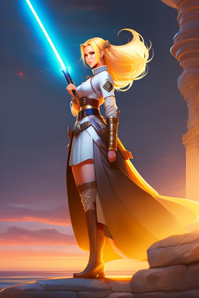 Lexica - Ivanka Trump is a jedi with a lightsaber in right hand, Greek ...