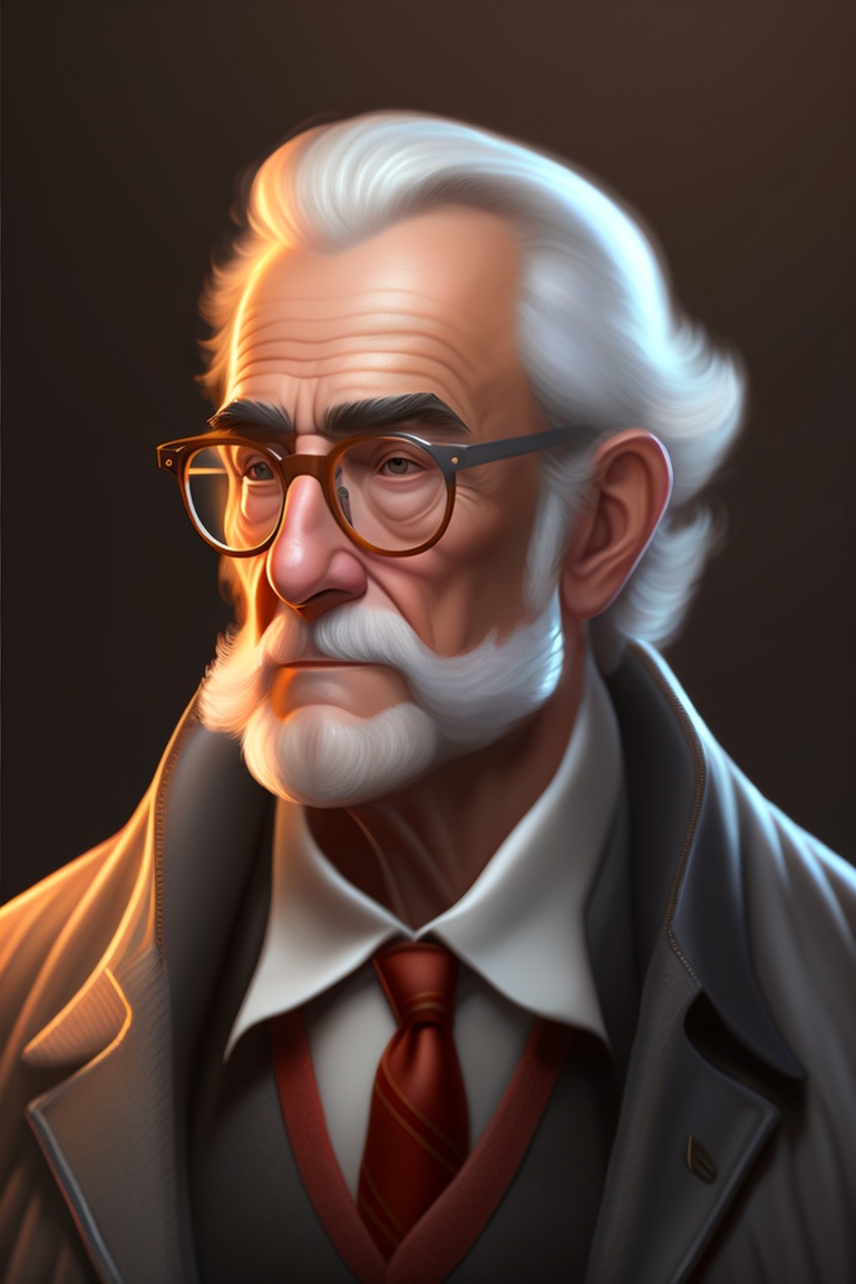 Lexica - Male character, old man, philosopher, dramatic, with glasses ...