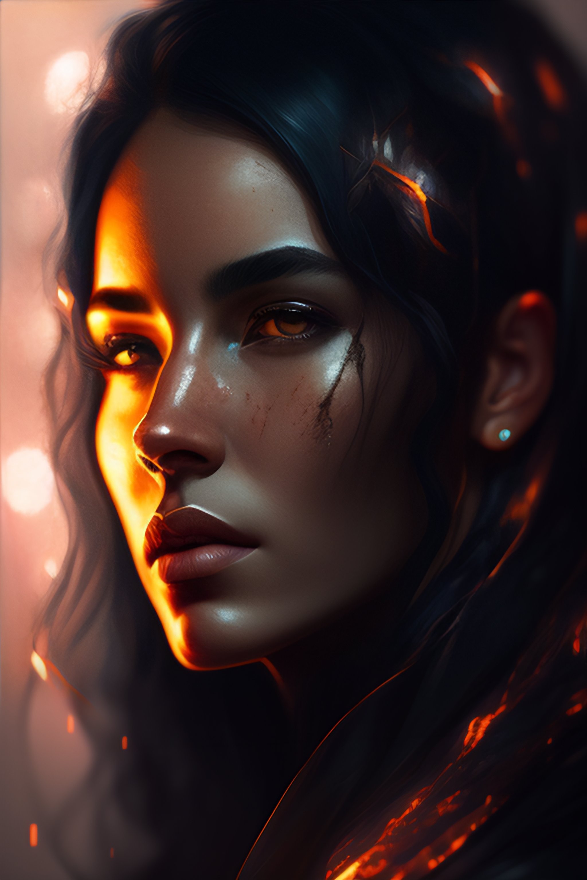 Lexica - Portrait of a dark ghost, copper wires, visible scars and ...