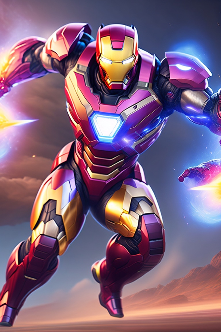 Lexica - "Visualize Iron Man soaring through the skies, his suit ...