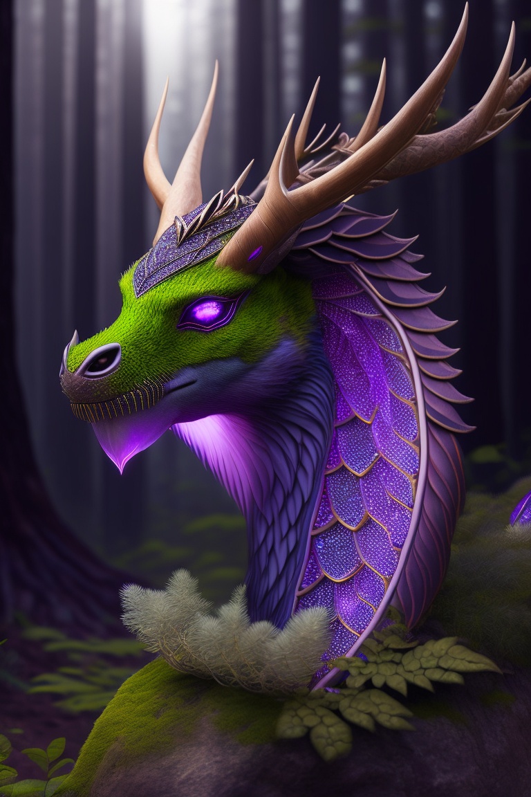 Lexica - The deity dragon of the dark and enchanted forest realm is a ...